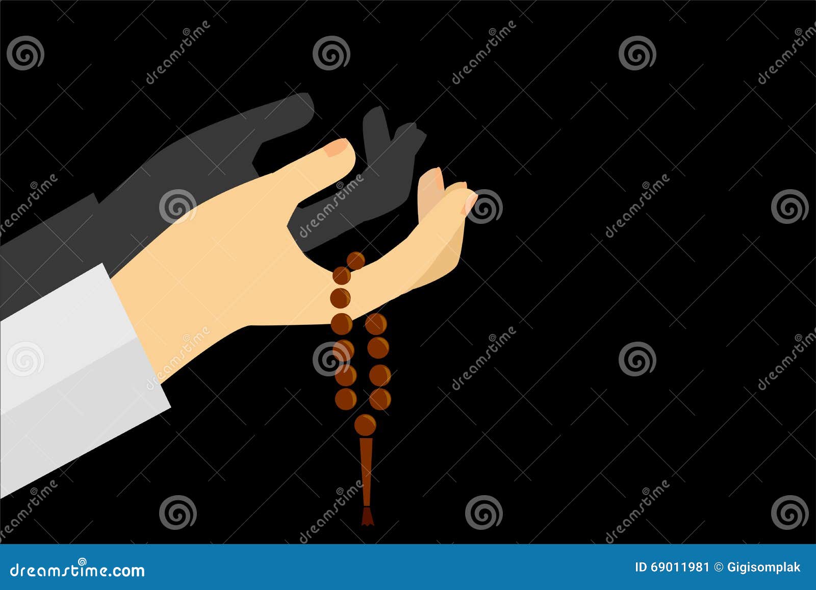 Hand - Holding Tasbih (islam Prayer Beads) Stock Vector - Illustration ...
