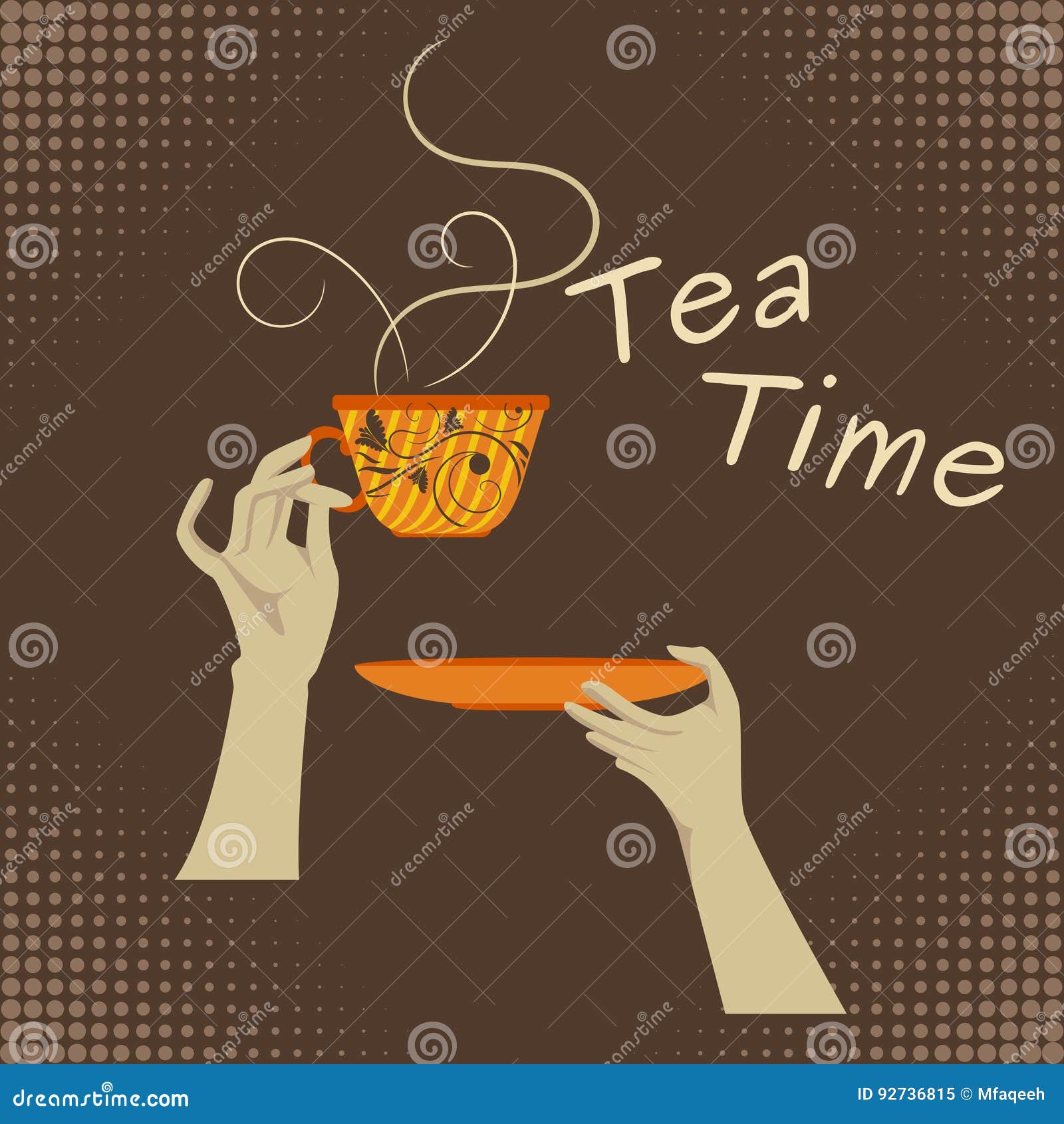 Hand Holding a Cup of Tea Vector Illustration Stock Vector ...