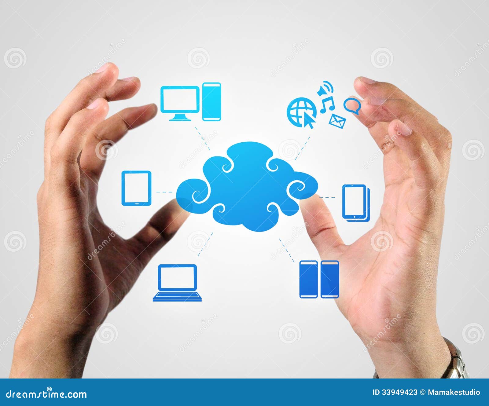 Hand Holding Technology of Cloud Computing Stock Image - Image of ...