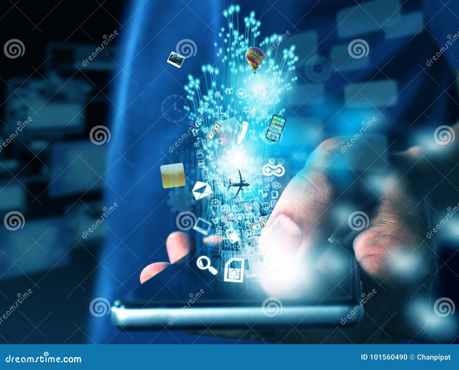 Hand holding technology stock photo. Image of mobile - 101560490