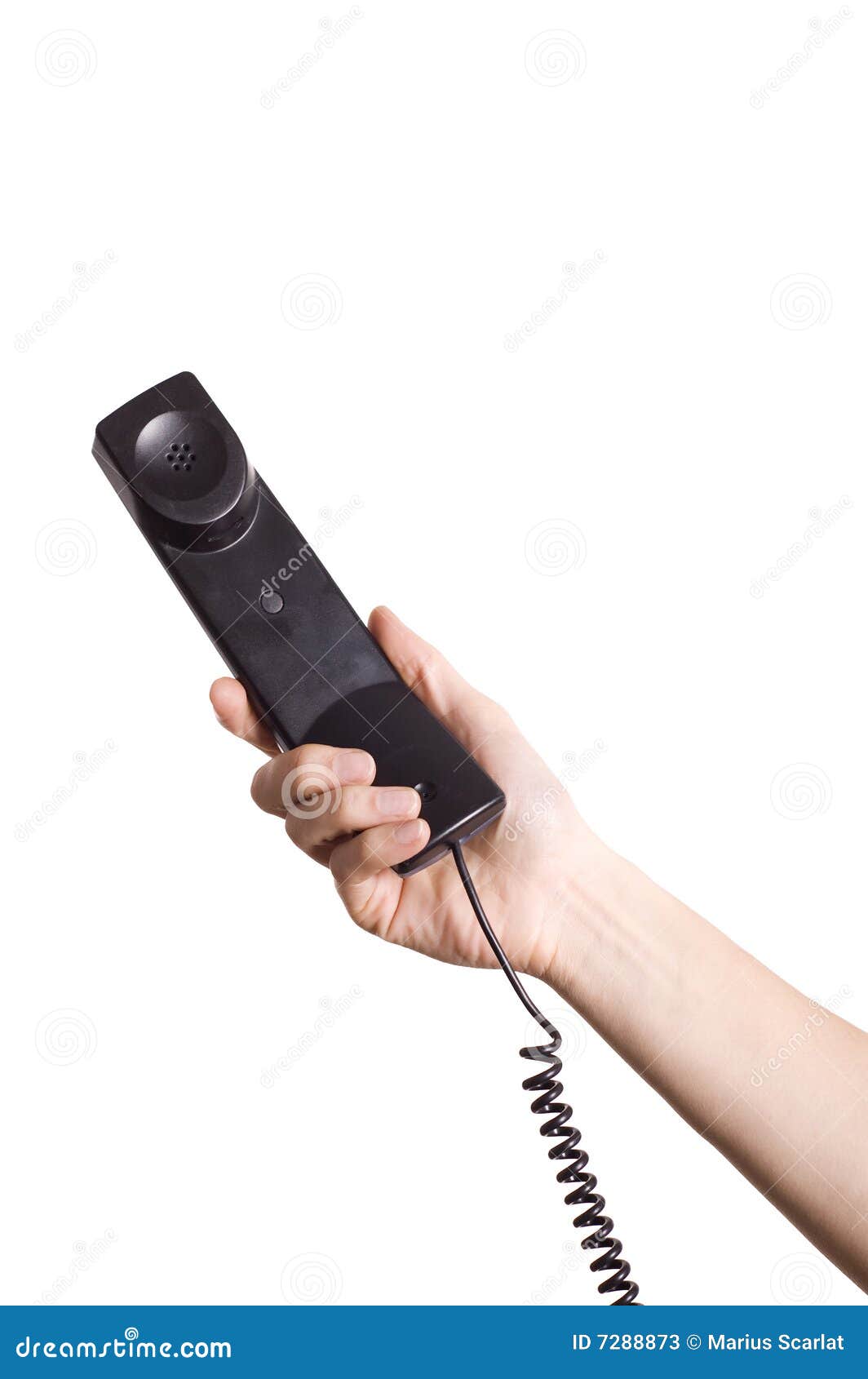 Old Telephone Receiver With Cord Stock Image | CartoonDealer.com #46316437