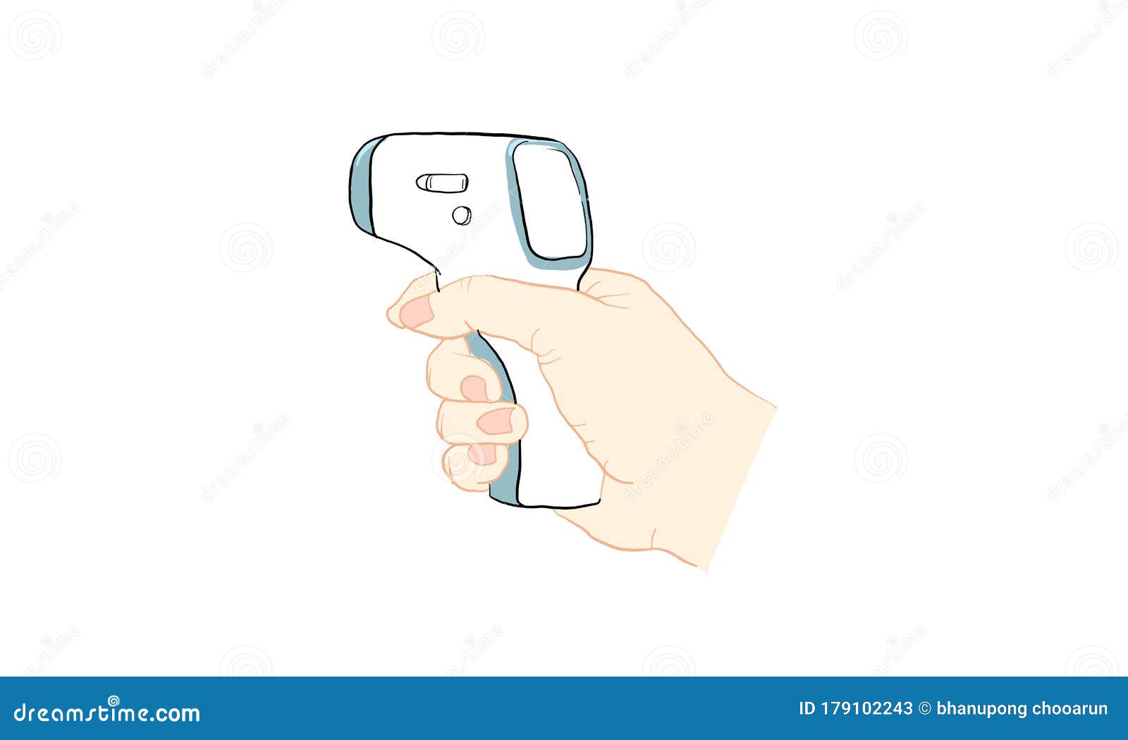 Hand Holding the Temperature Checker Machine, Vector Stock Vector ...