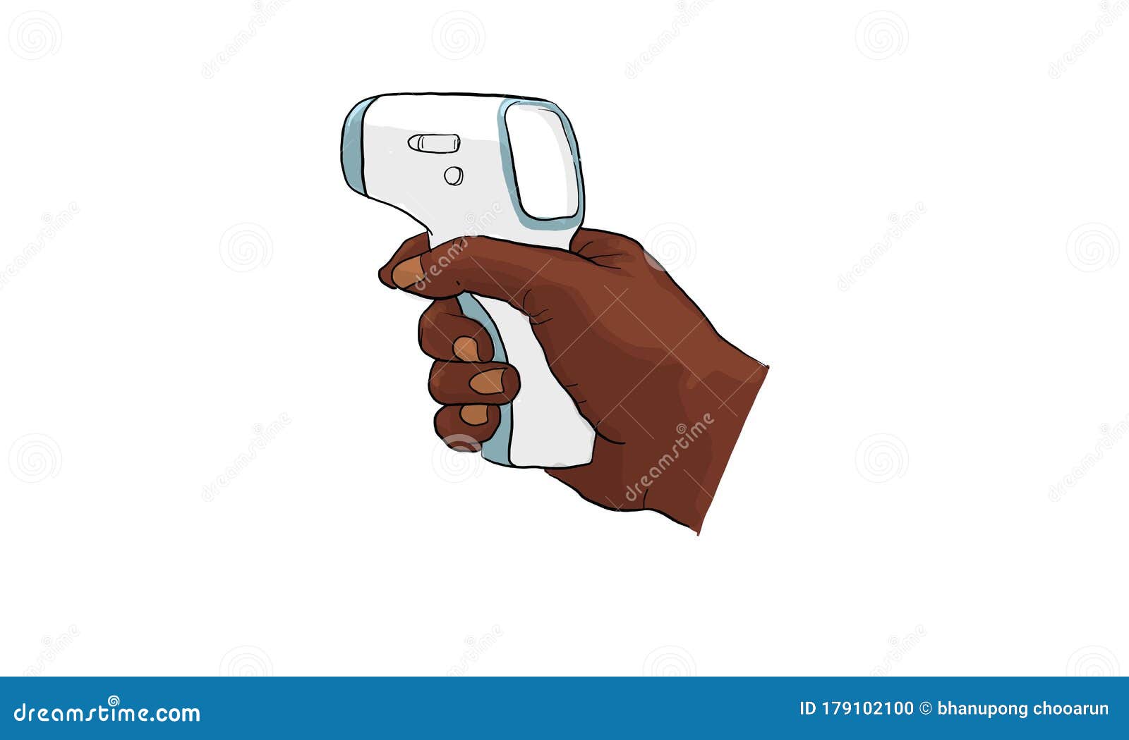Hand Holding the Temperature Checker Machine, Vector Stock Vector ...