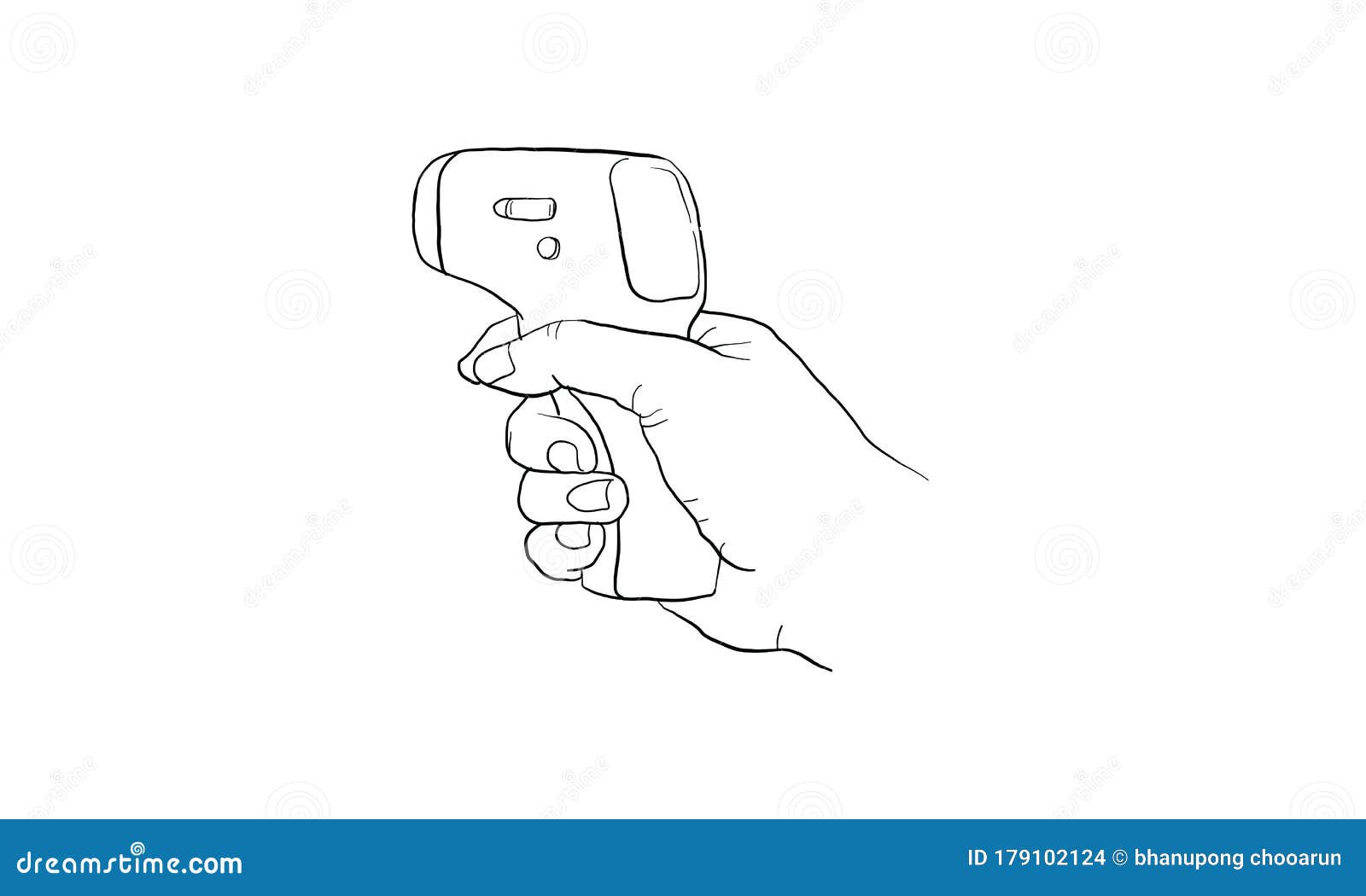 Hand Holding the Temperature Checker Machine, Vector Stock Vector ...