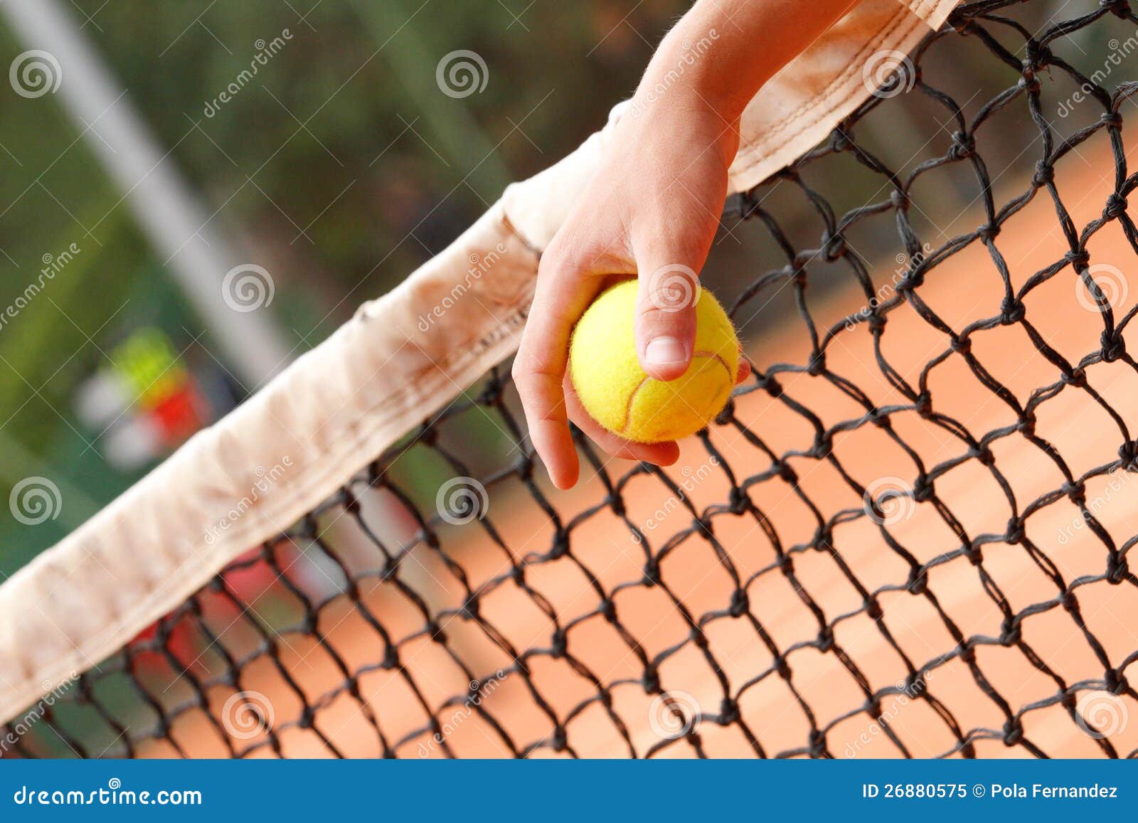 Hand holding tennis ball stock image. Image of clay, passion - 26880575