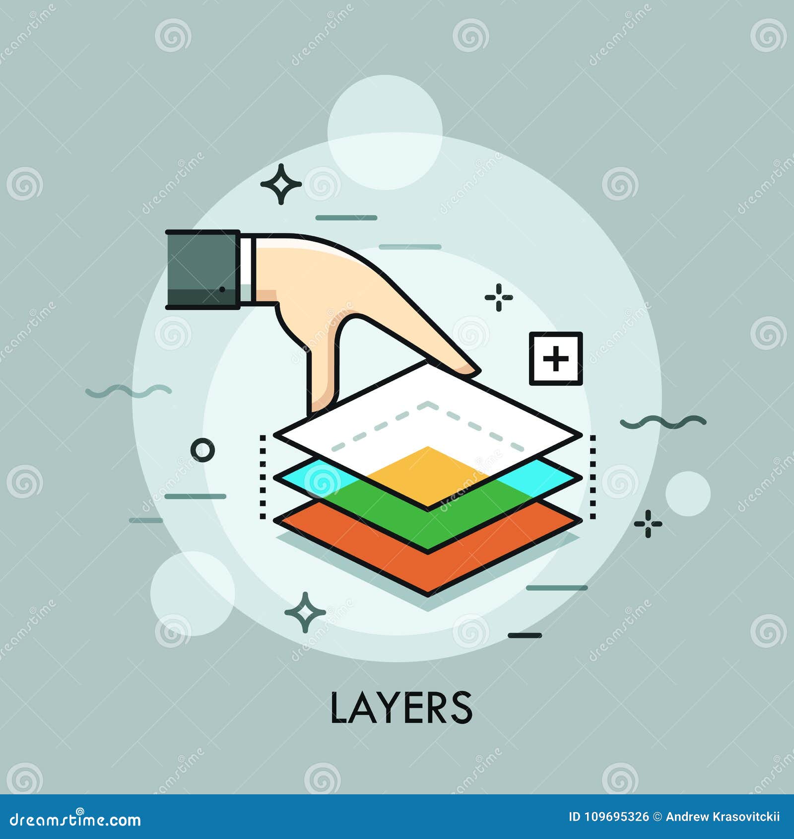 Hand Holding Three Translucent Layers. Layered Graphics, Digital Design ...