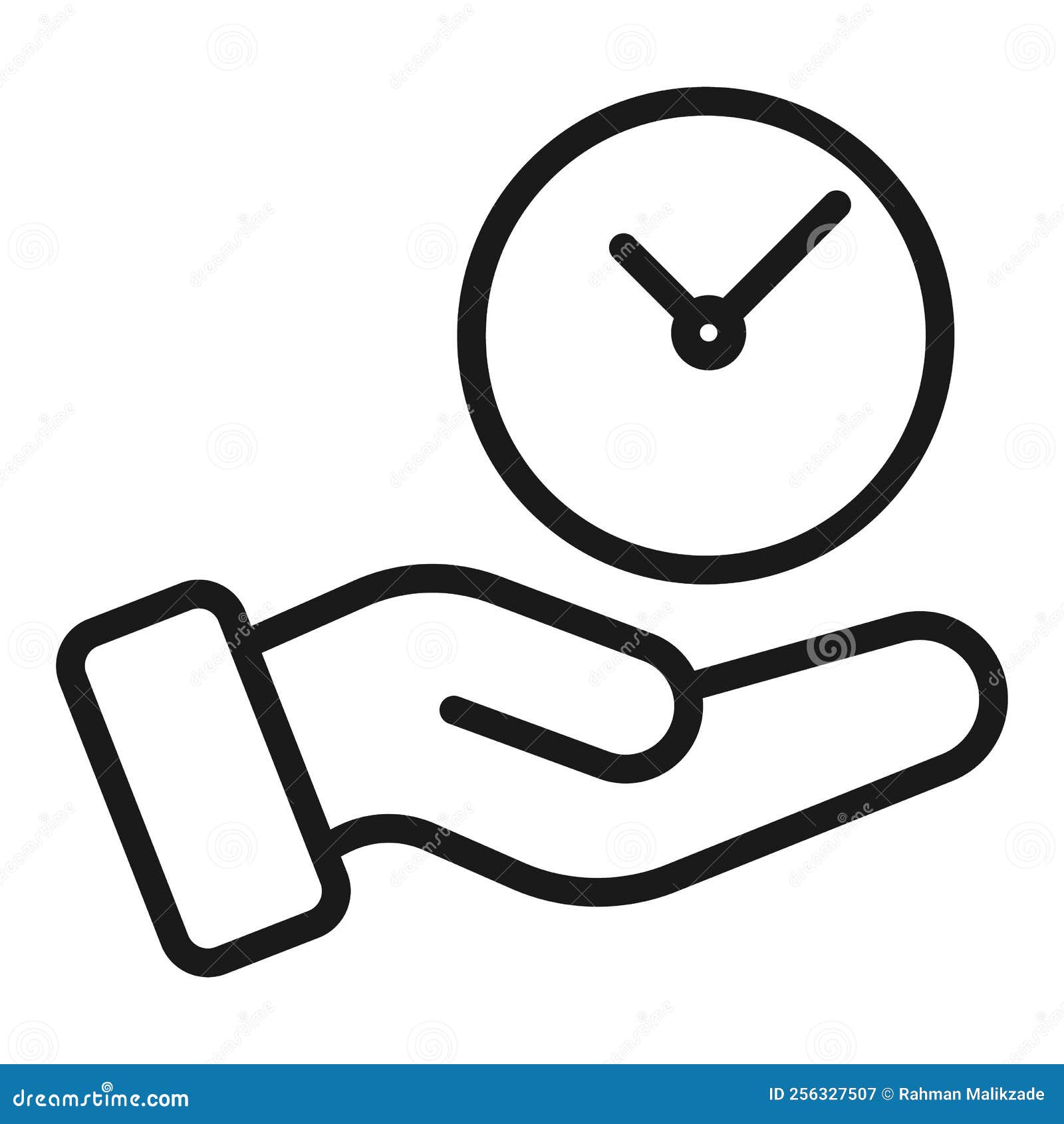Hand Holding Time Management Line Icon. Personal Time Management Vector ...