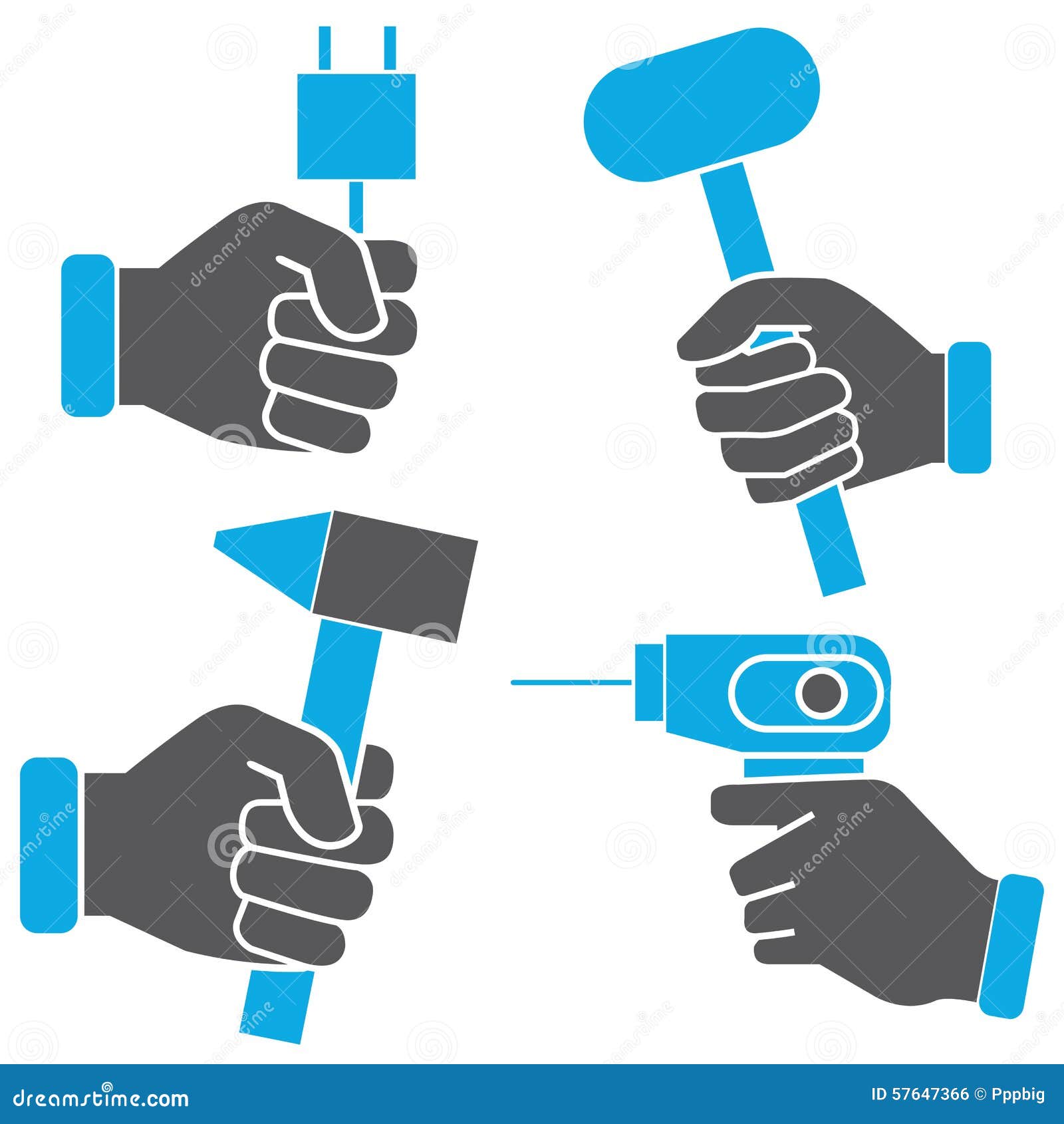 Hand holding tool icons stock illustration. Illustration of repair ...