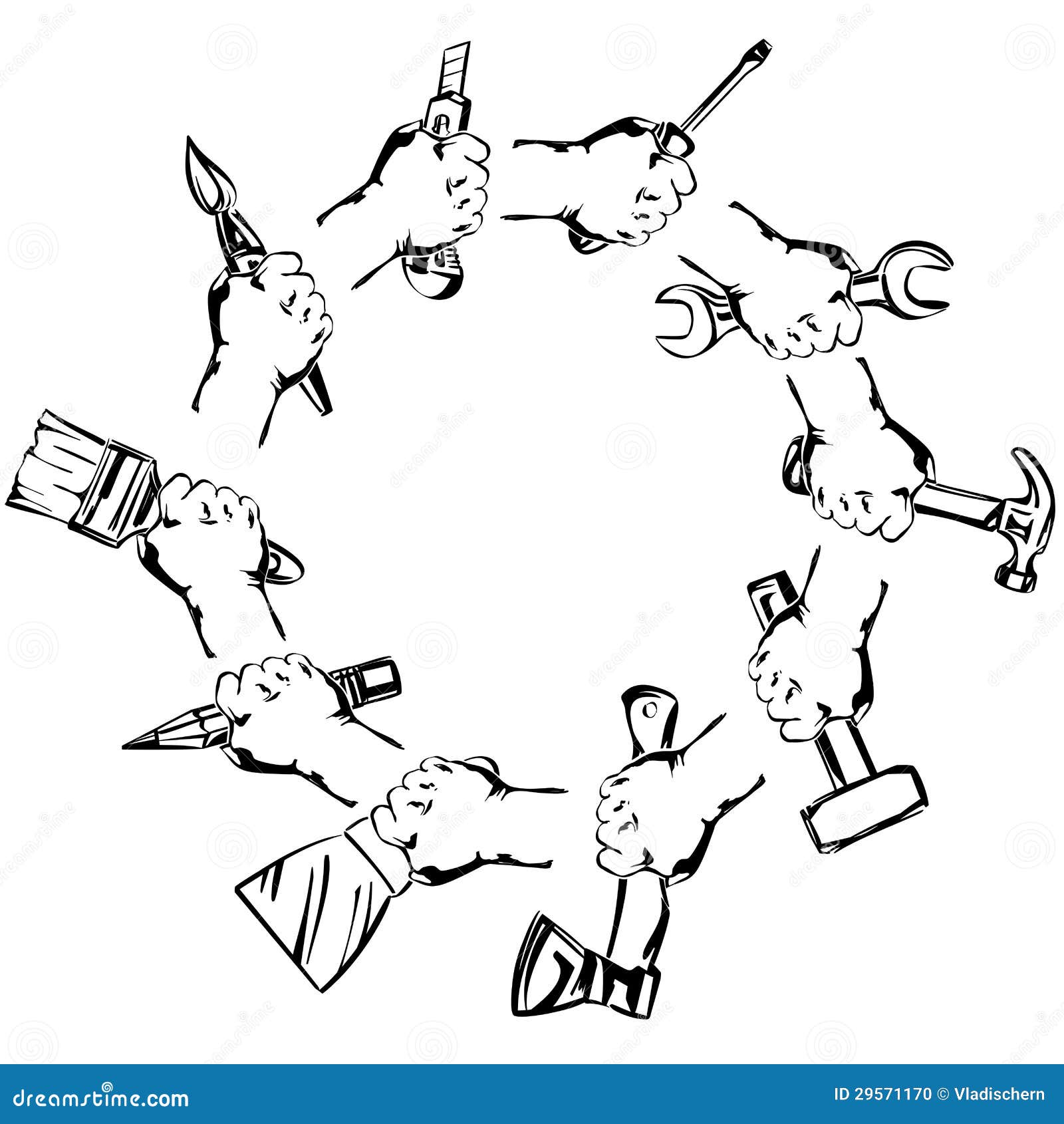 Hand Holding Tool Set Vector Stock Vector - Illustration of screwdriver ...