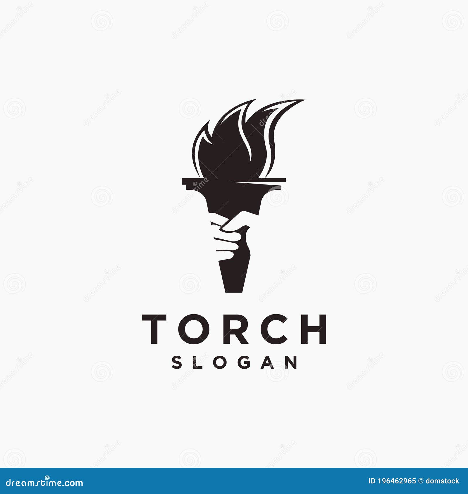 Hand Holding Torch Logo Icon Vector Template,with Negative Space Design ...
