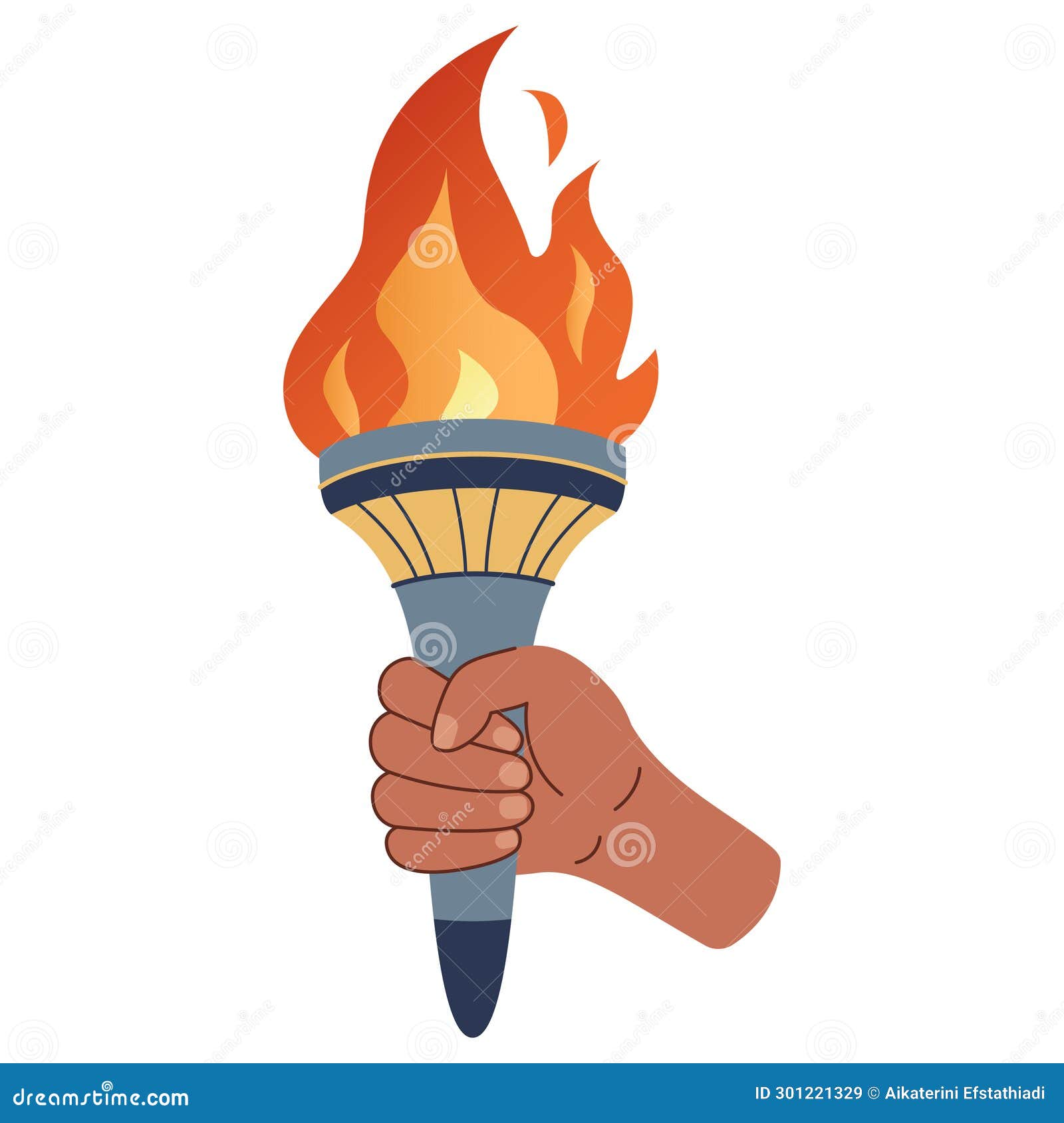 Hand Holding a Torch. Sport Symbol, Flat Vector Illustration Design ...