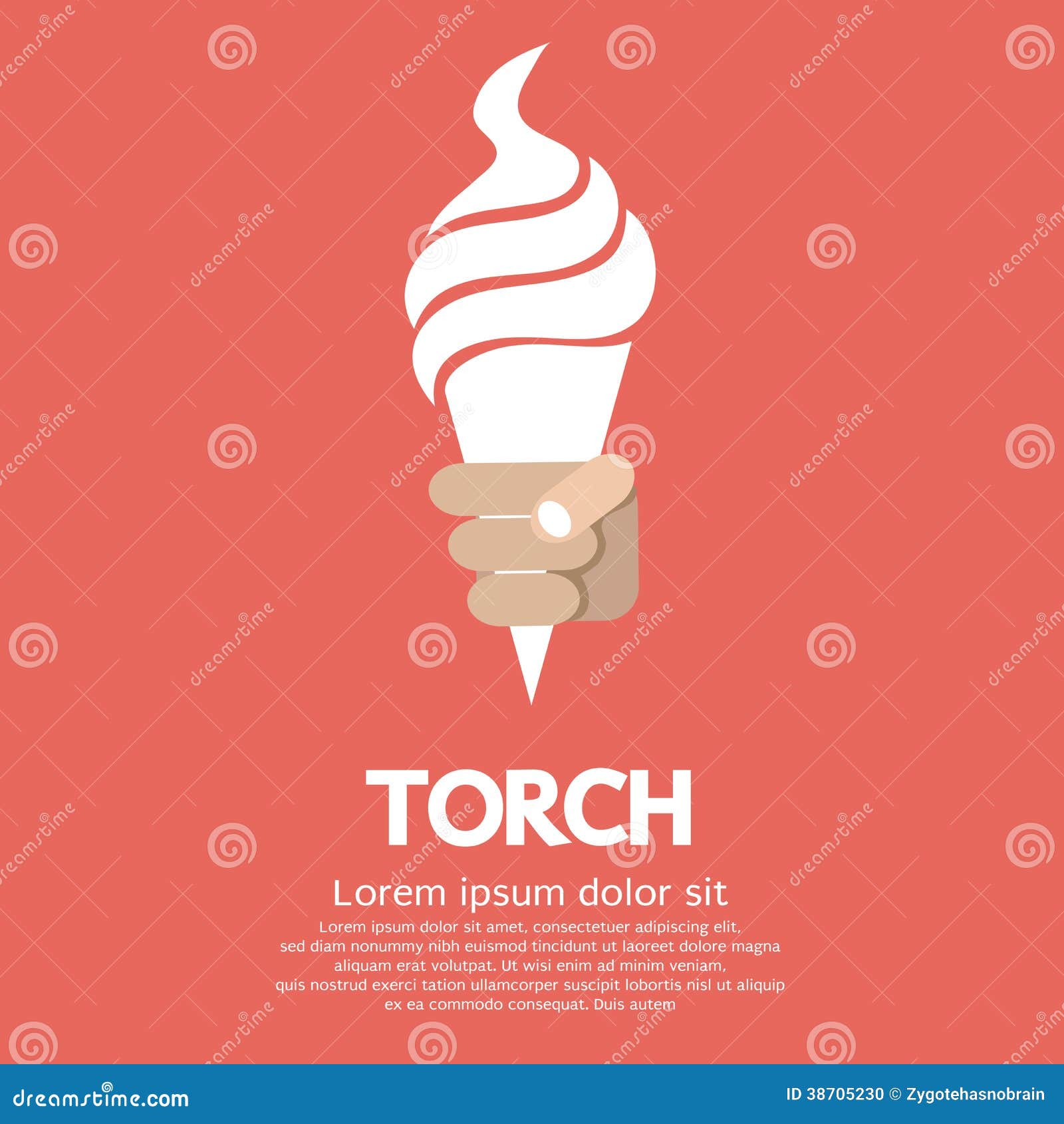 Hand Holding Torch stock vector. Illustration of white - 38705230