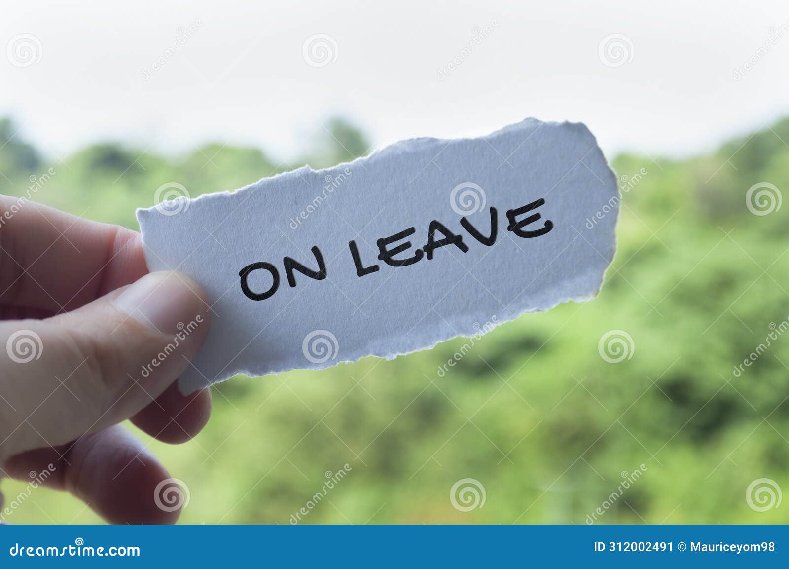 Hand Holding Torn Paper with on Leave Text with Nature Background ...