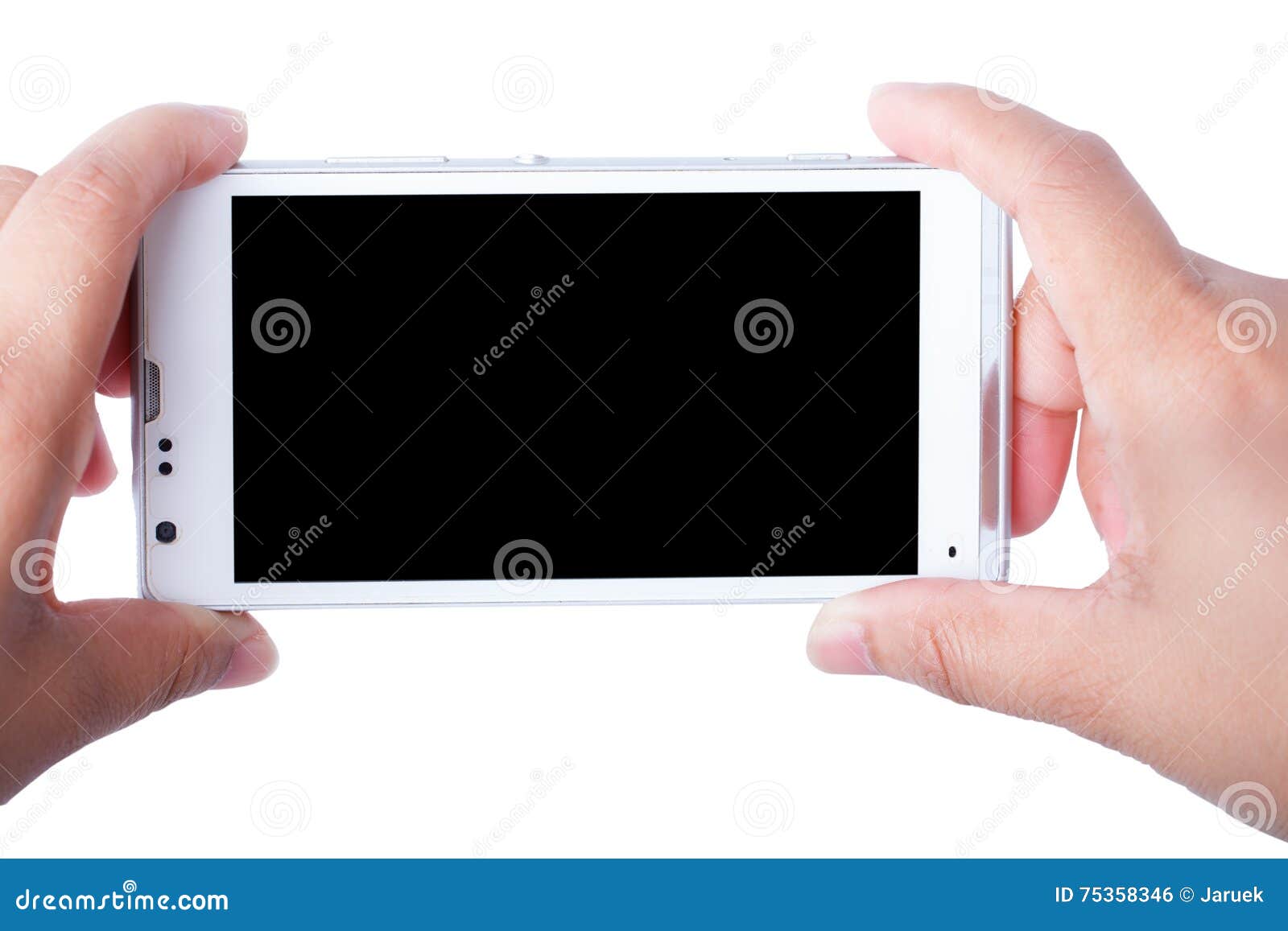 Hand Holding Touch Screen Mobile Stock Photo - Image of information ...