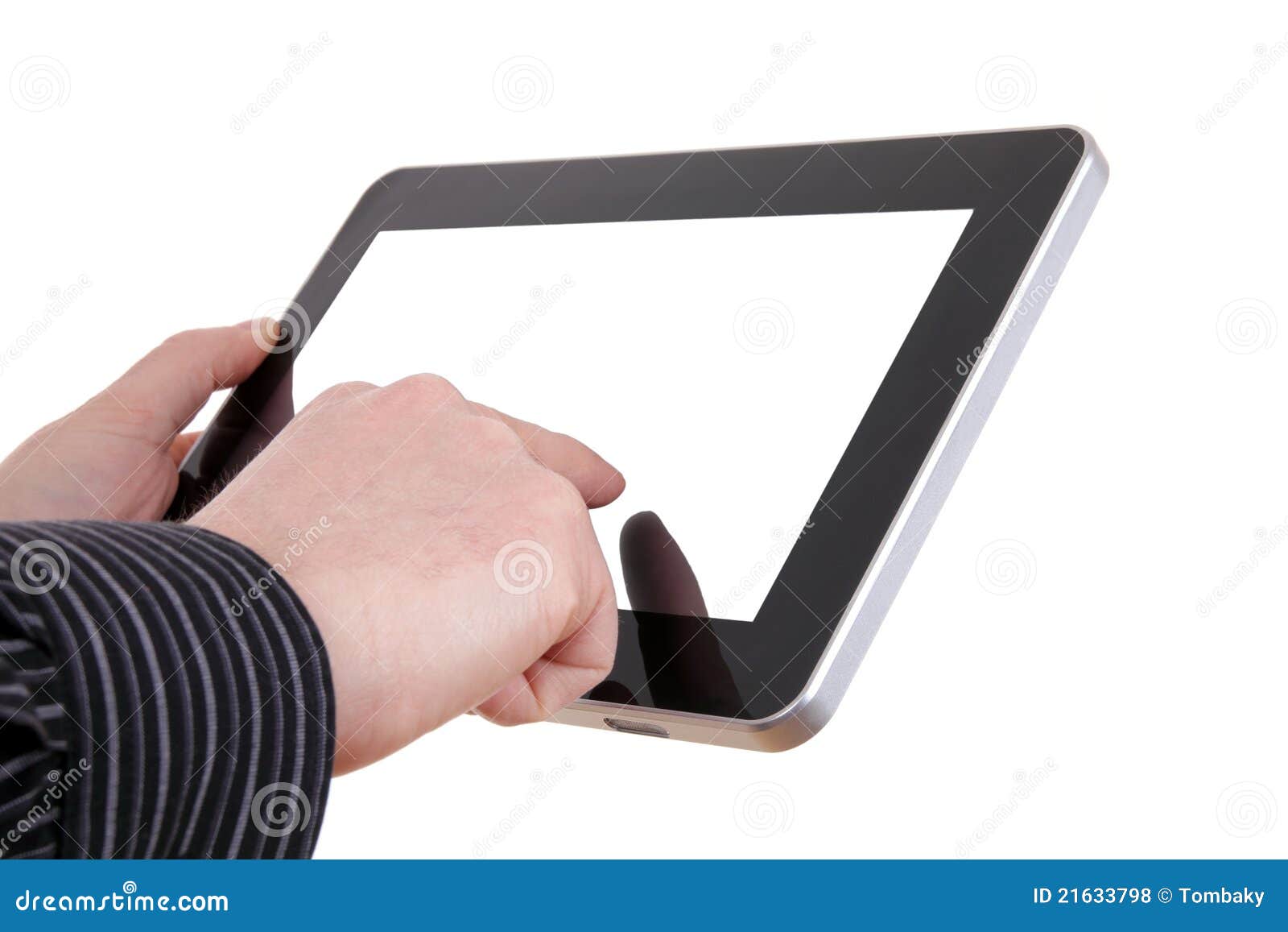 Hand holding a touchpad pc stock photo. Image of touchscreen - 21633798