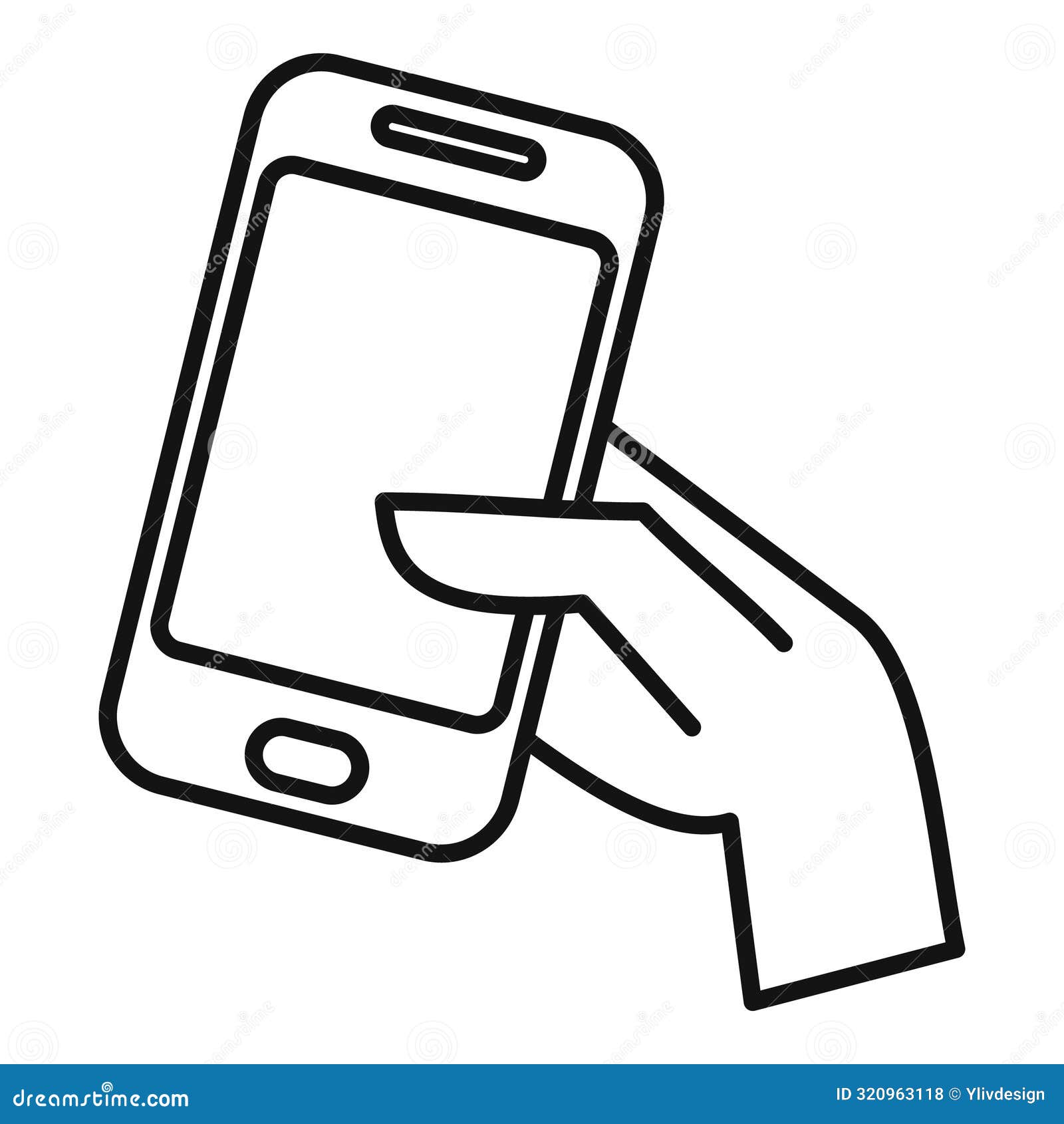 Hand Holding Touchscreen Mobile Phone Icon Stock Vector - Illustration ...