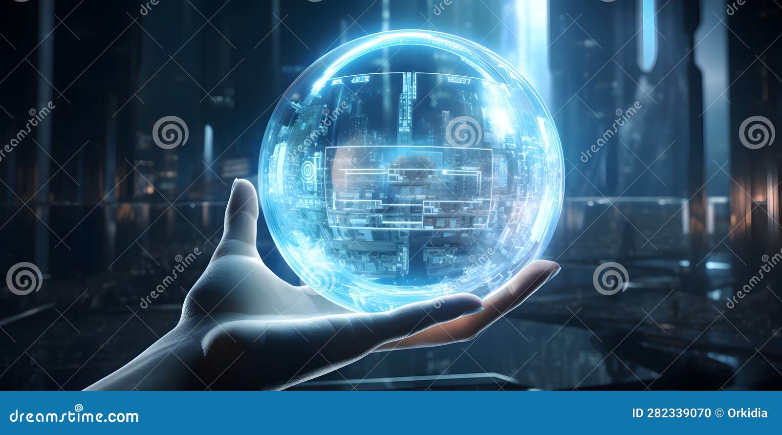 A Hand Holding a Transparent Numeric Sphere - Technologies and ...