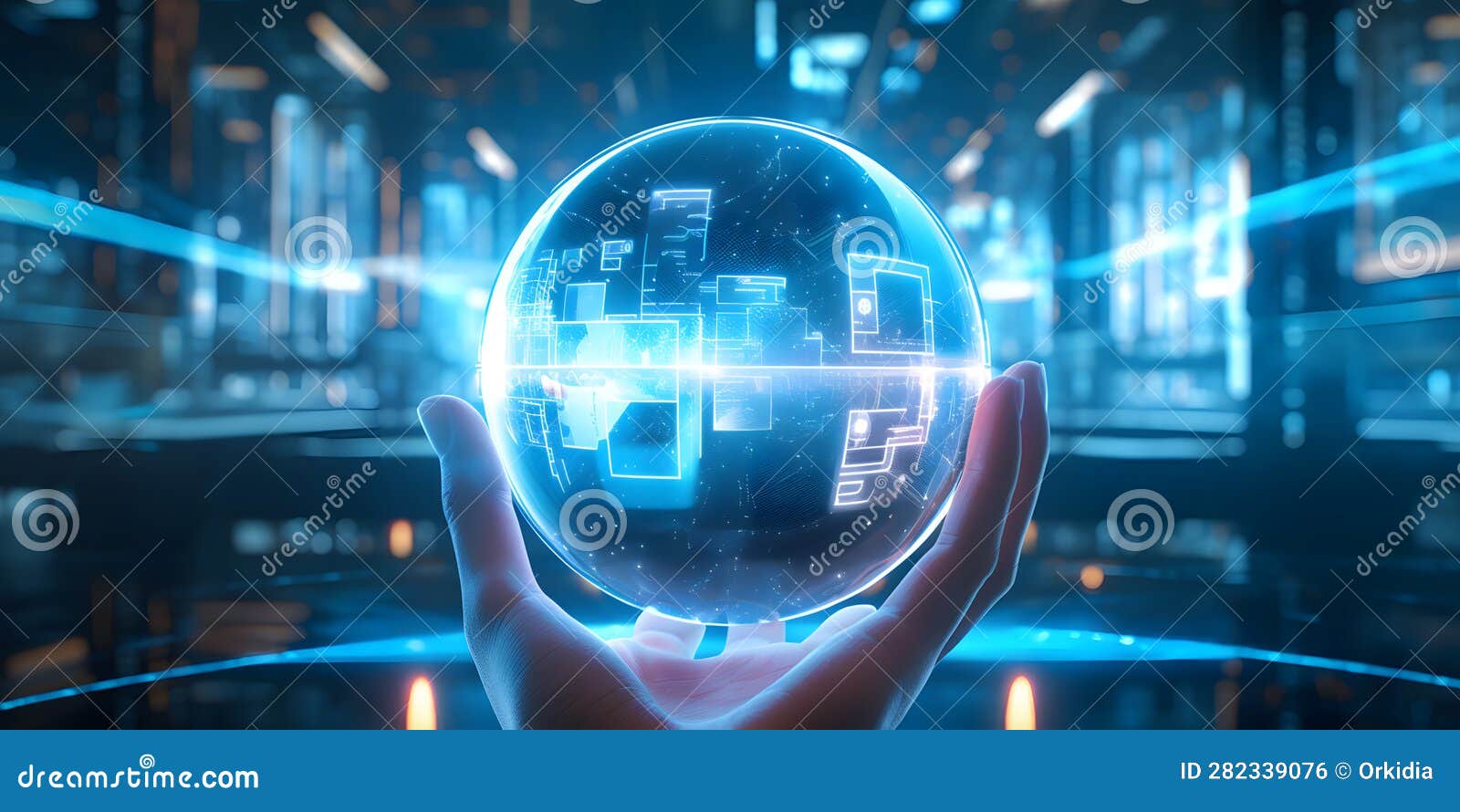 A Hand Holding a Transparent Numeric Sphere - Technologies and ...