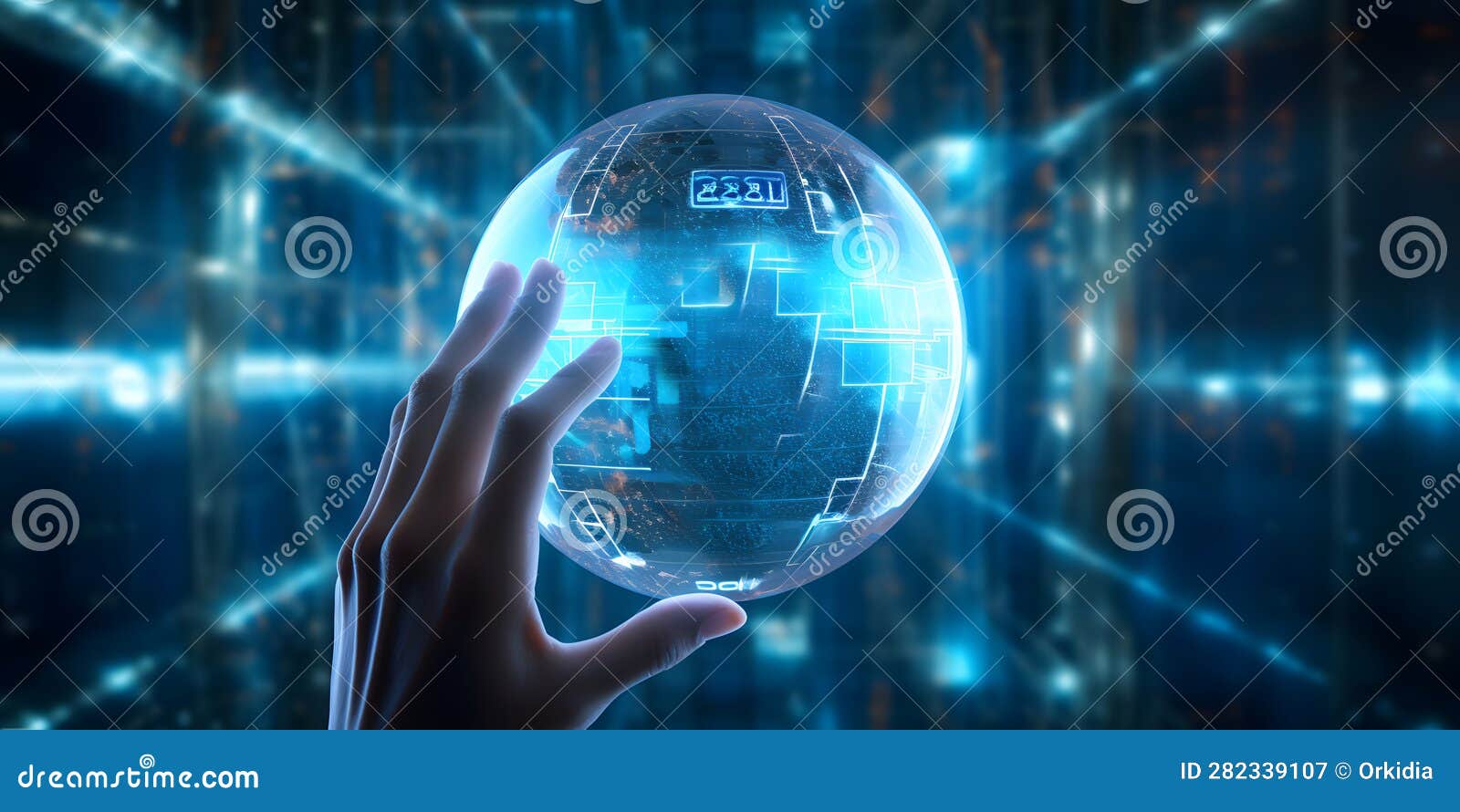 A Hand Holding a Transparent Numeric Sphere - Technologies and ...