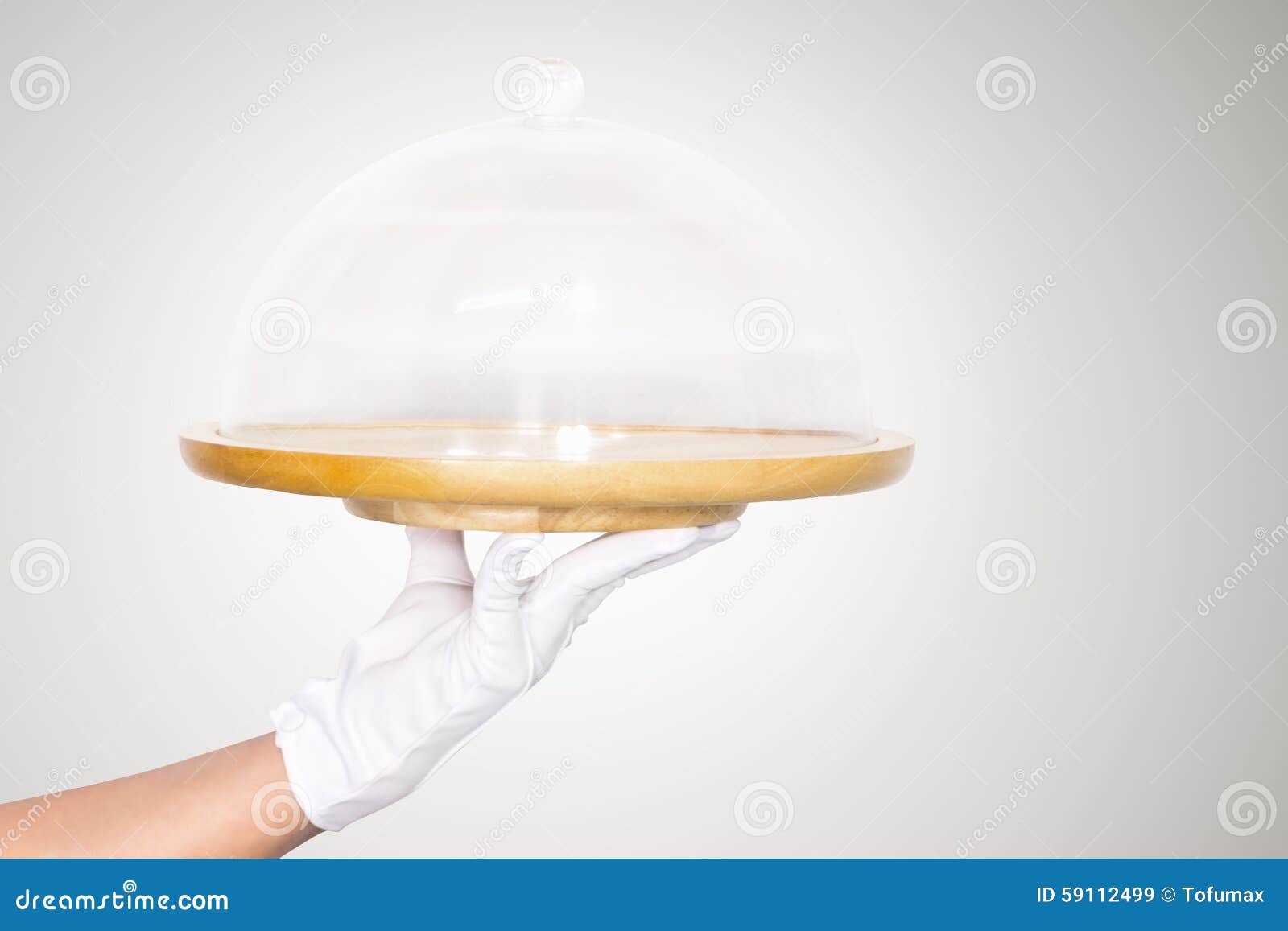 Hand holding tray stock image. Image of waiter, glove - 59112499