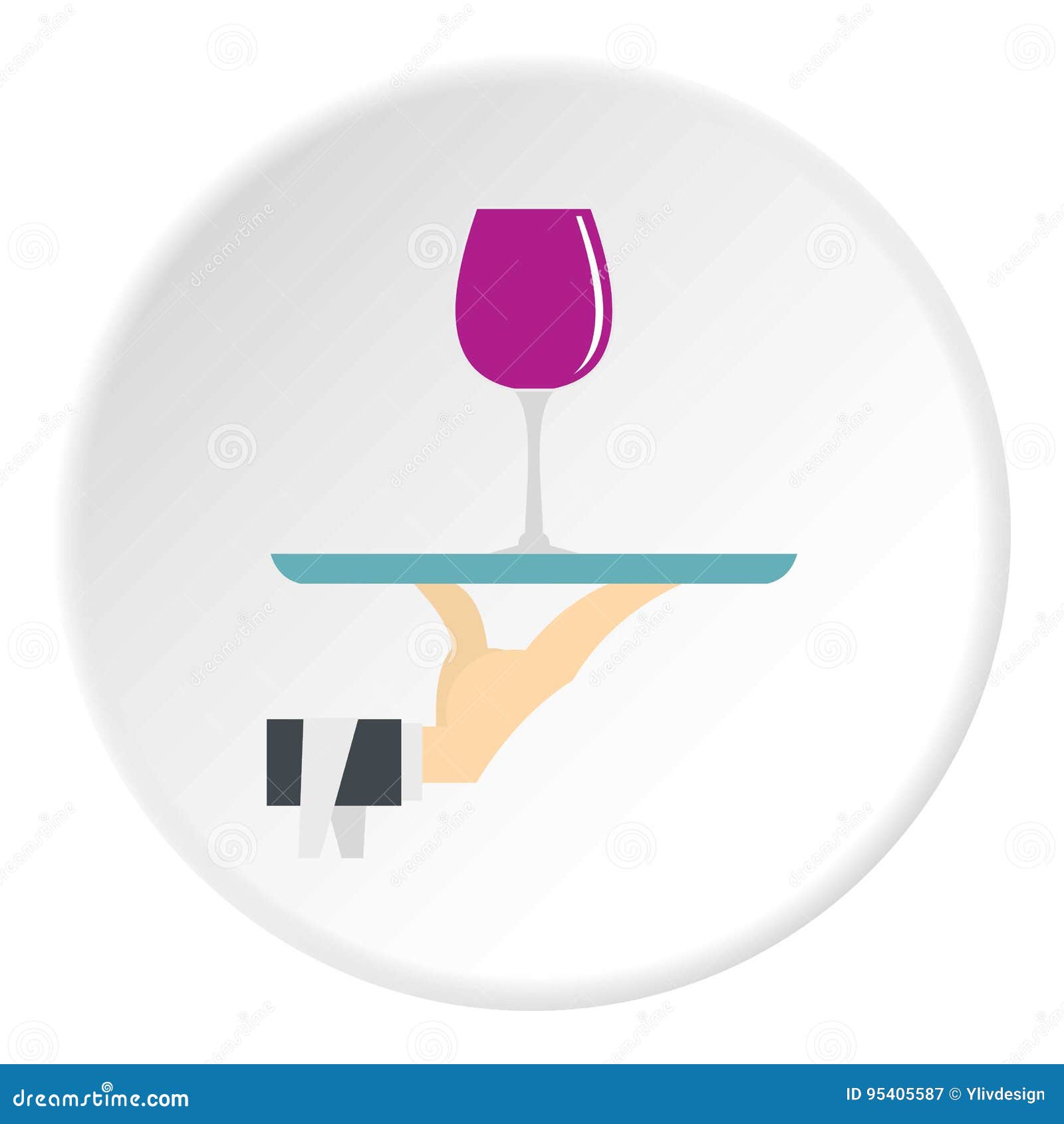 Hand Holding Tray with a Glass of Red Wine Icon Stock Vector ...