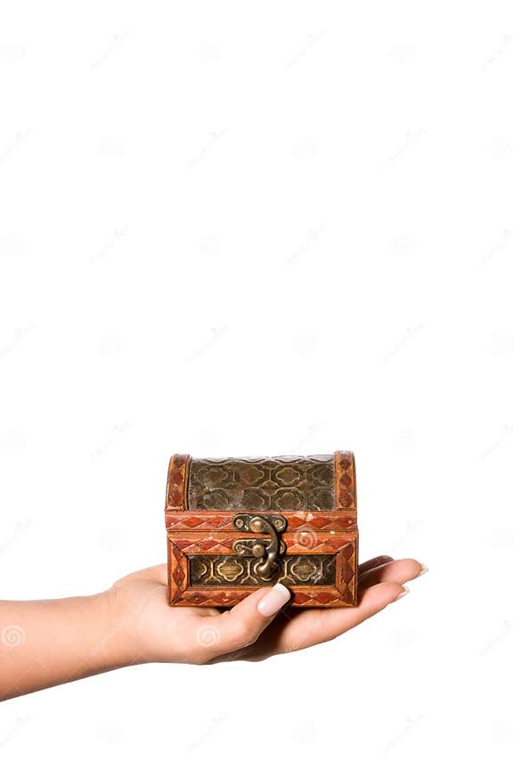 Hand Holding a Treasure Chest Stock Photo - Image of wealth, brown: 3638330