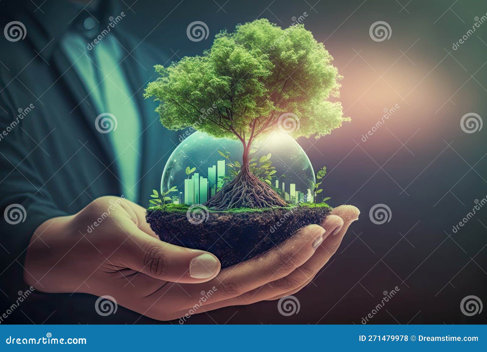 Hand holding tree stock illustration. Illustration of innovation ...