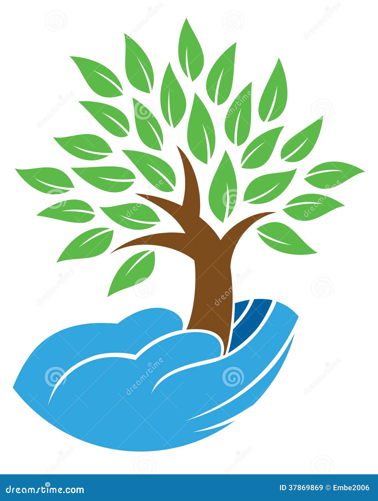 Hand holding tree logo stock vector. Image of bark, brand - 37869869