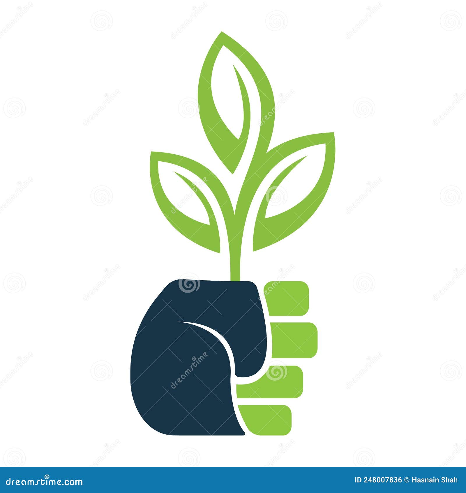 Hand Holding Tree Logo Template Design. Stock Vector - Illustration of ...