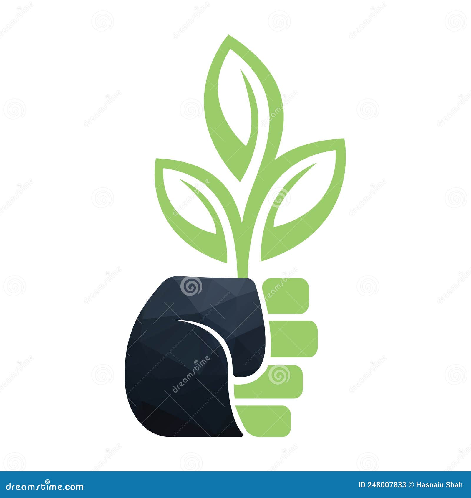 Hand Holding Tree Logo Template Design. Stock Vector - Illustration of ...