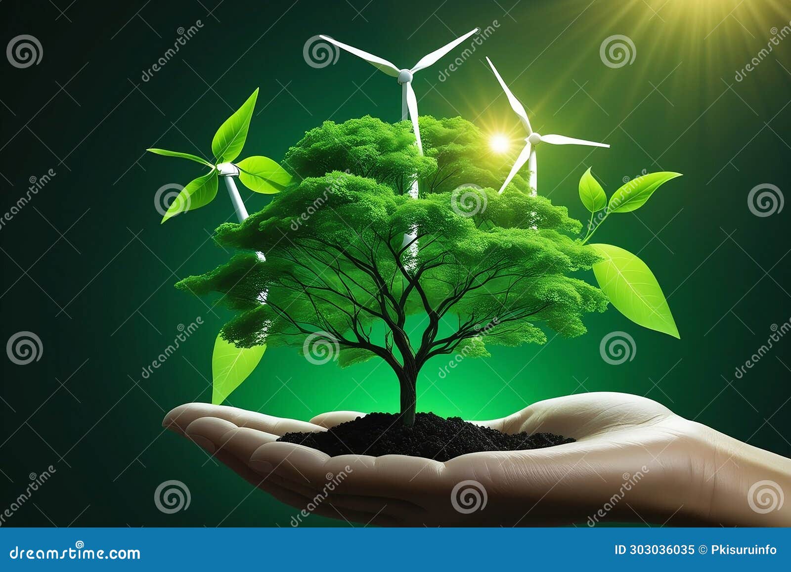 Hand Holding a Tree. Sustainable Development on Renewable Energy and ...