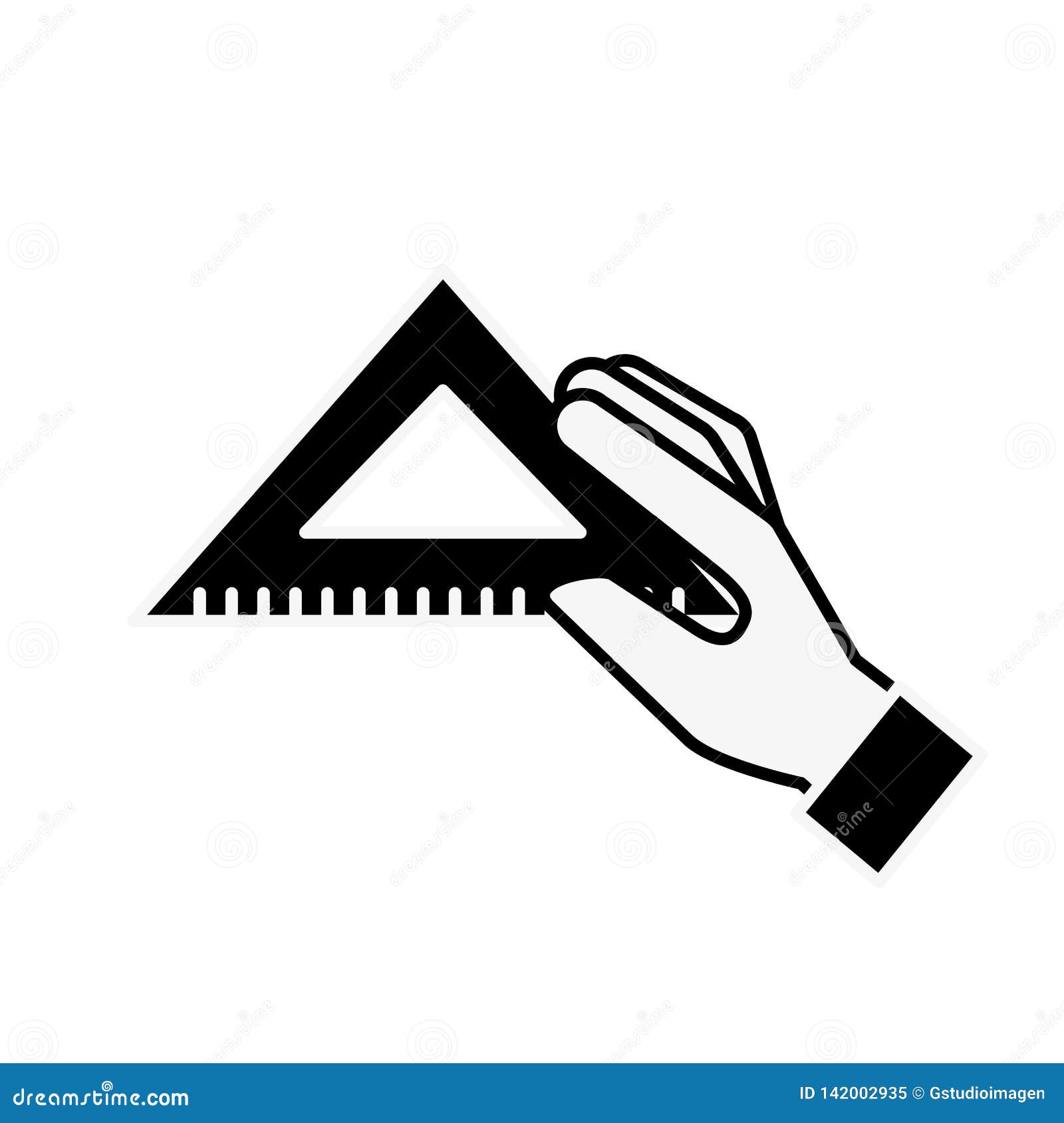 Hand Holding Triangle Ruler Supply Stock Vector - Illustration of ...