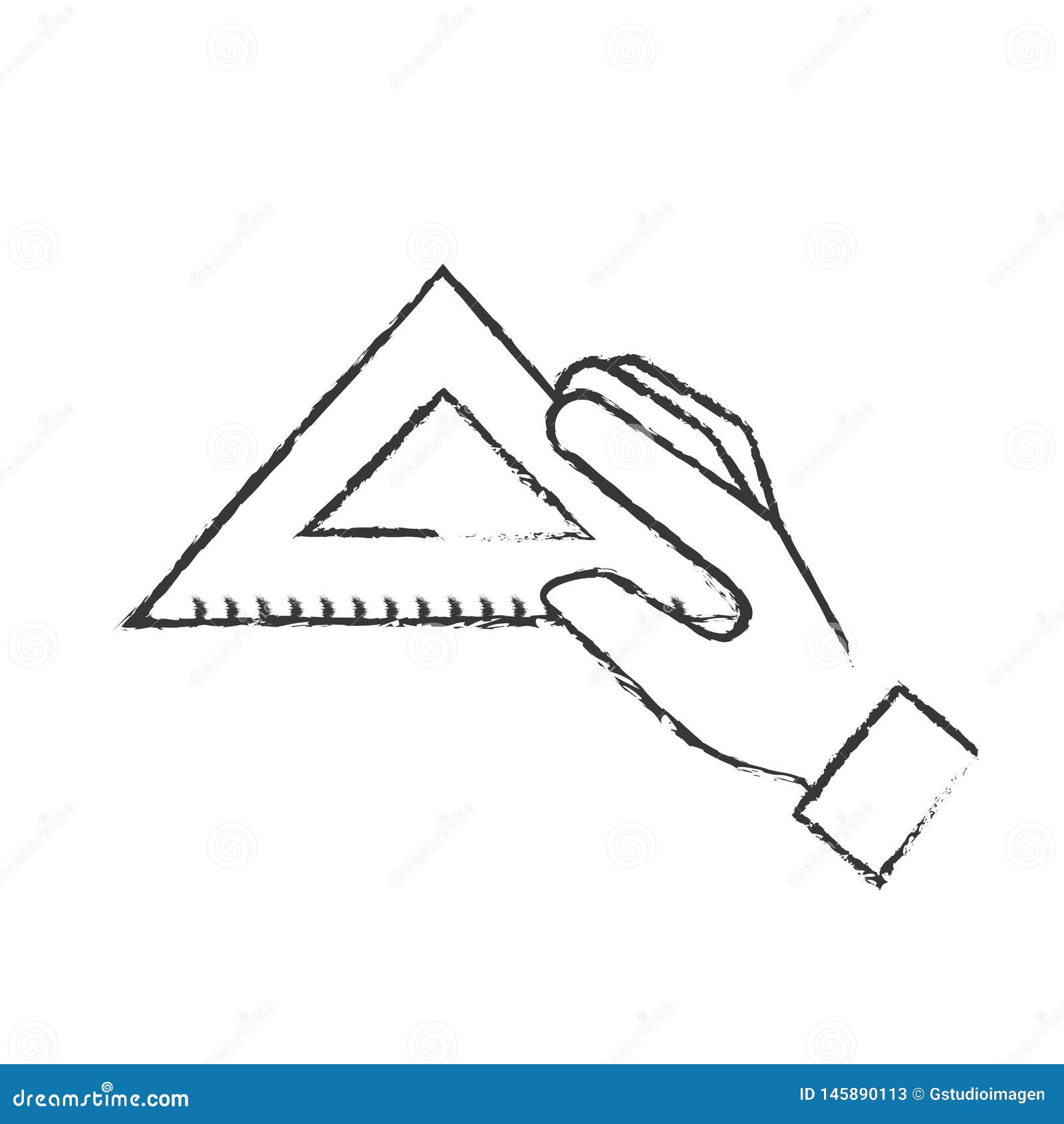 Hand Holding Triangle Ruler Supply Stock Illustration - Illustration of ...