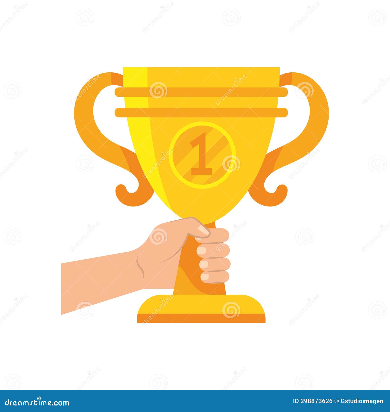Hand Holding Trophy Award Stock Vector Illustration Of Championship