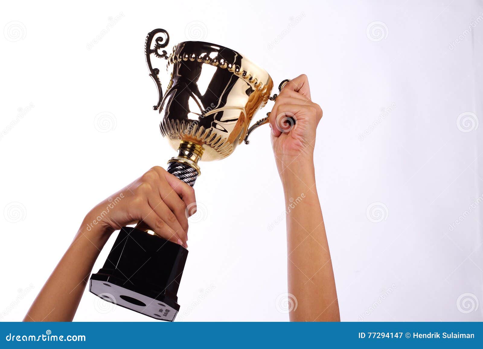 A hand holding trophy stock image. Image of people, human - 77294147