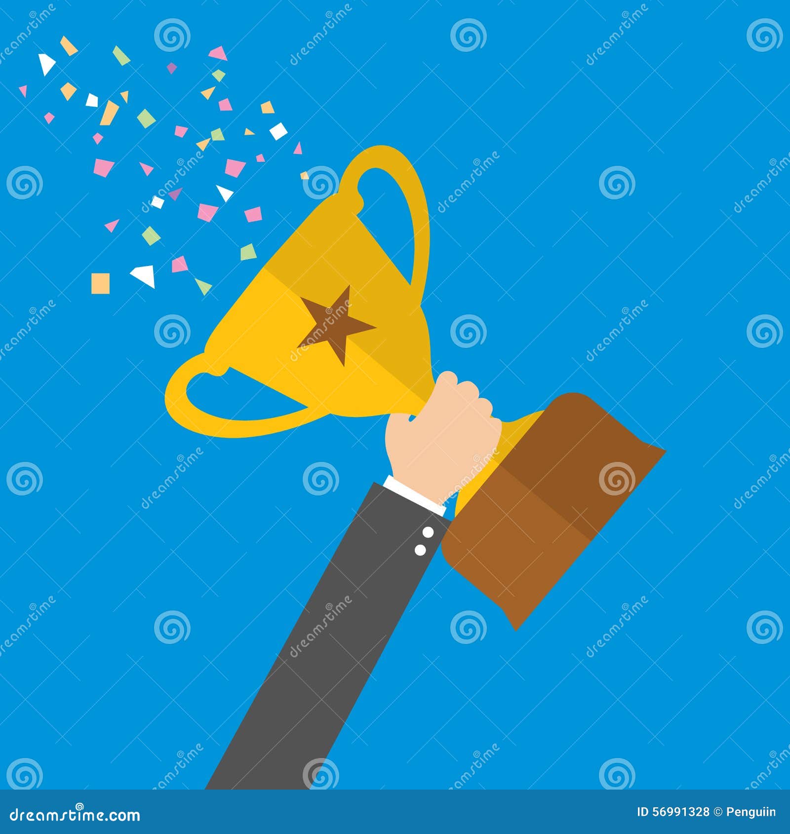 Hand Holding Trophy, Vector Stock Vector - Illustration of gold, idea ...