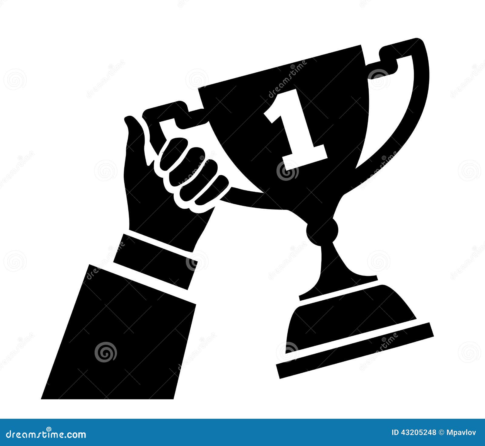 Hand holding trophy stock vector. Illustration of concept - 43205248