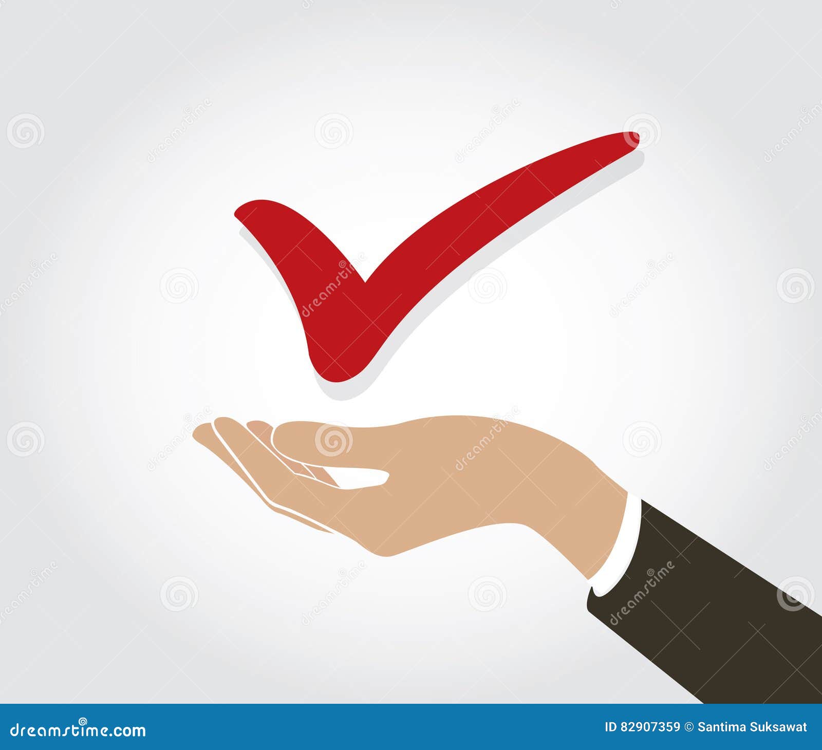 Hand Holding True Check Icon Symbol Stock Vector - Illustration of ...