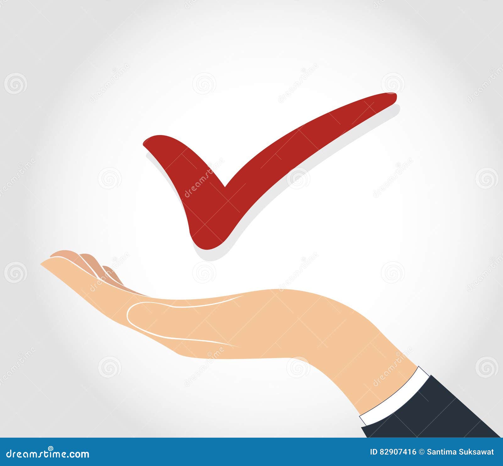 Hand Holding True Check Icon Symbol Stock Vector - Illustration of ...