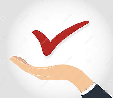 Hand Holding True Check Icon Symbol Stock Vector - Illustration of ...