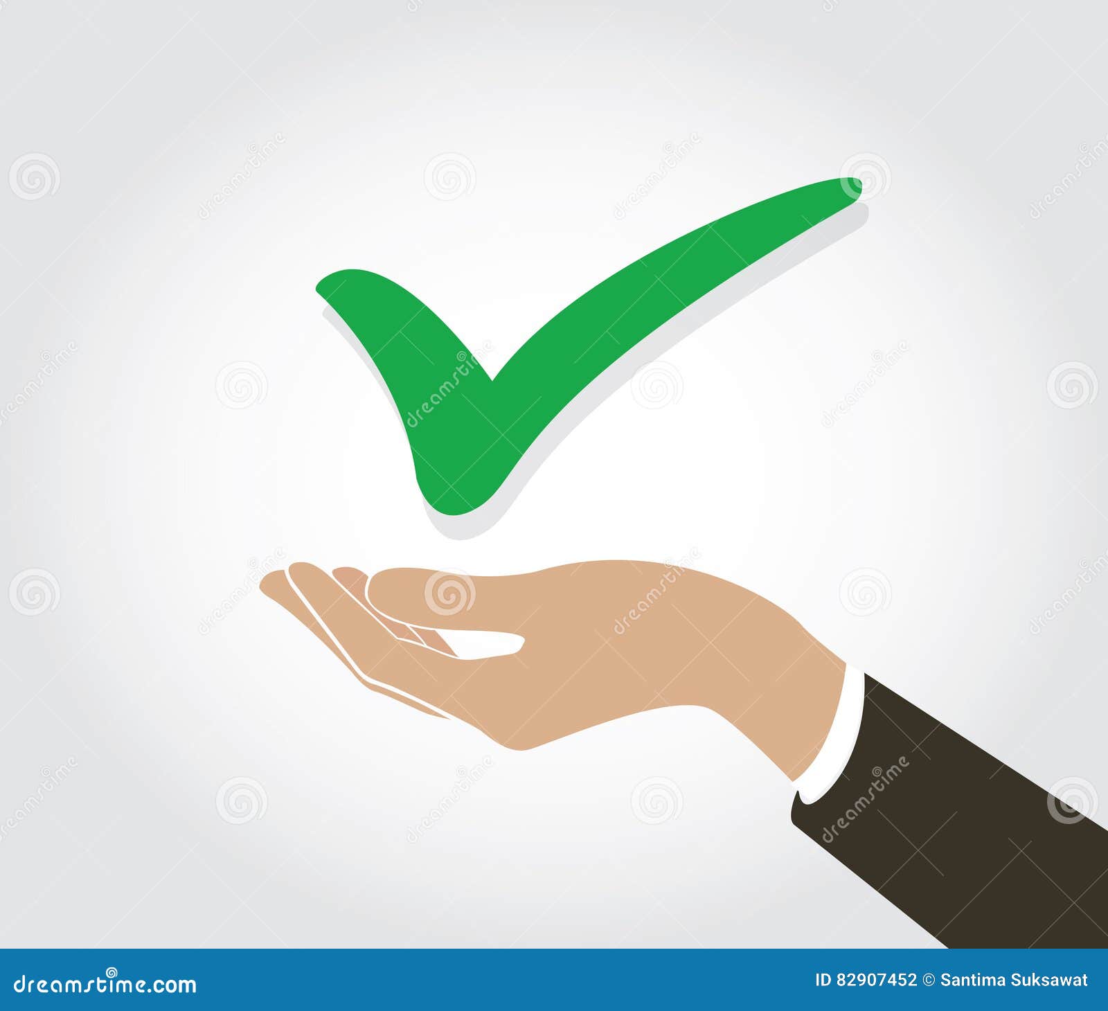 Hand Holding True Check Icon Symbol Stock Vector - Illustration of ...