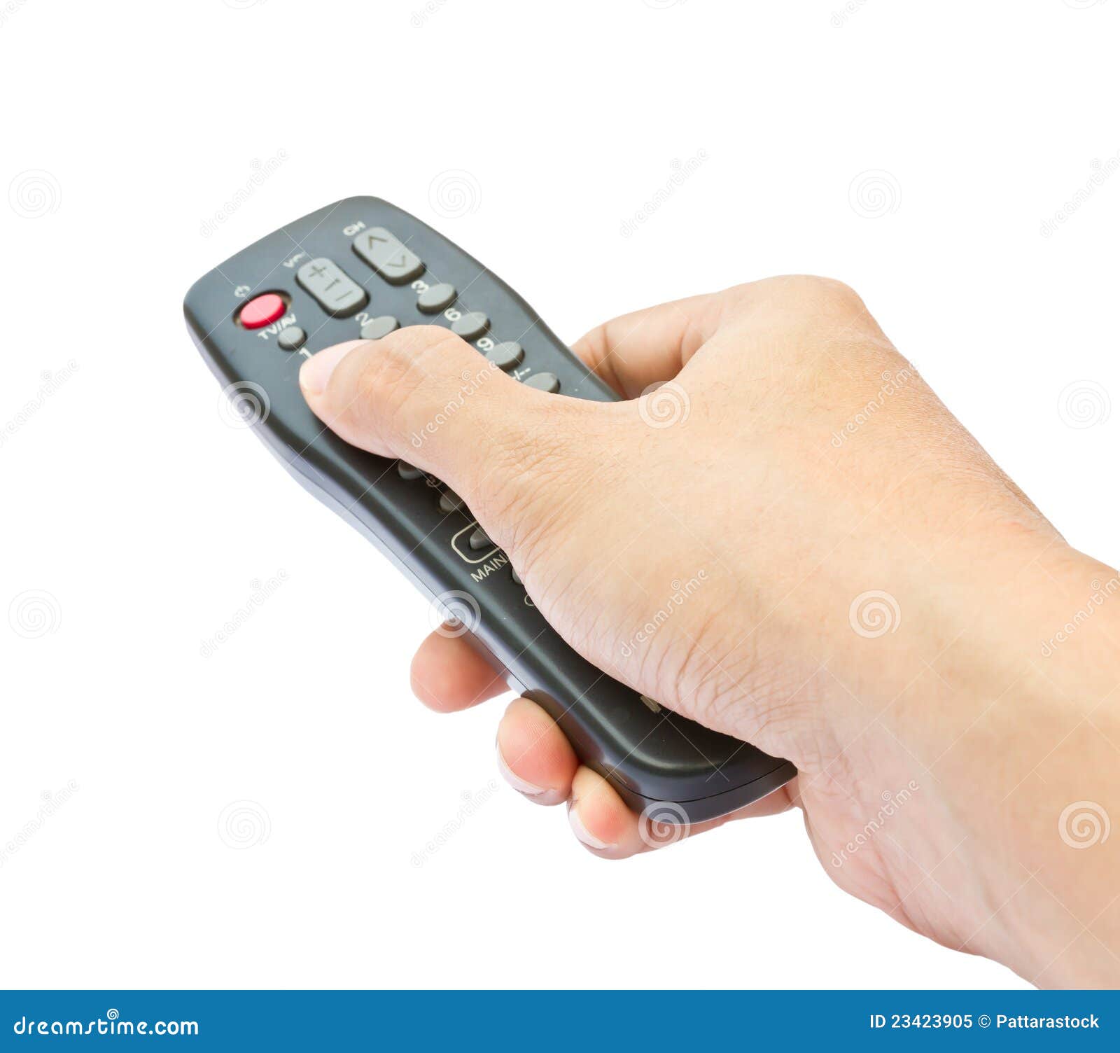Hand holding TV remote stock image. Image of selective - 23423905