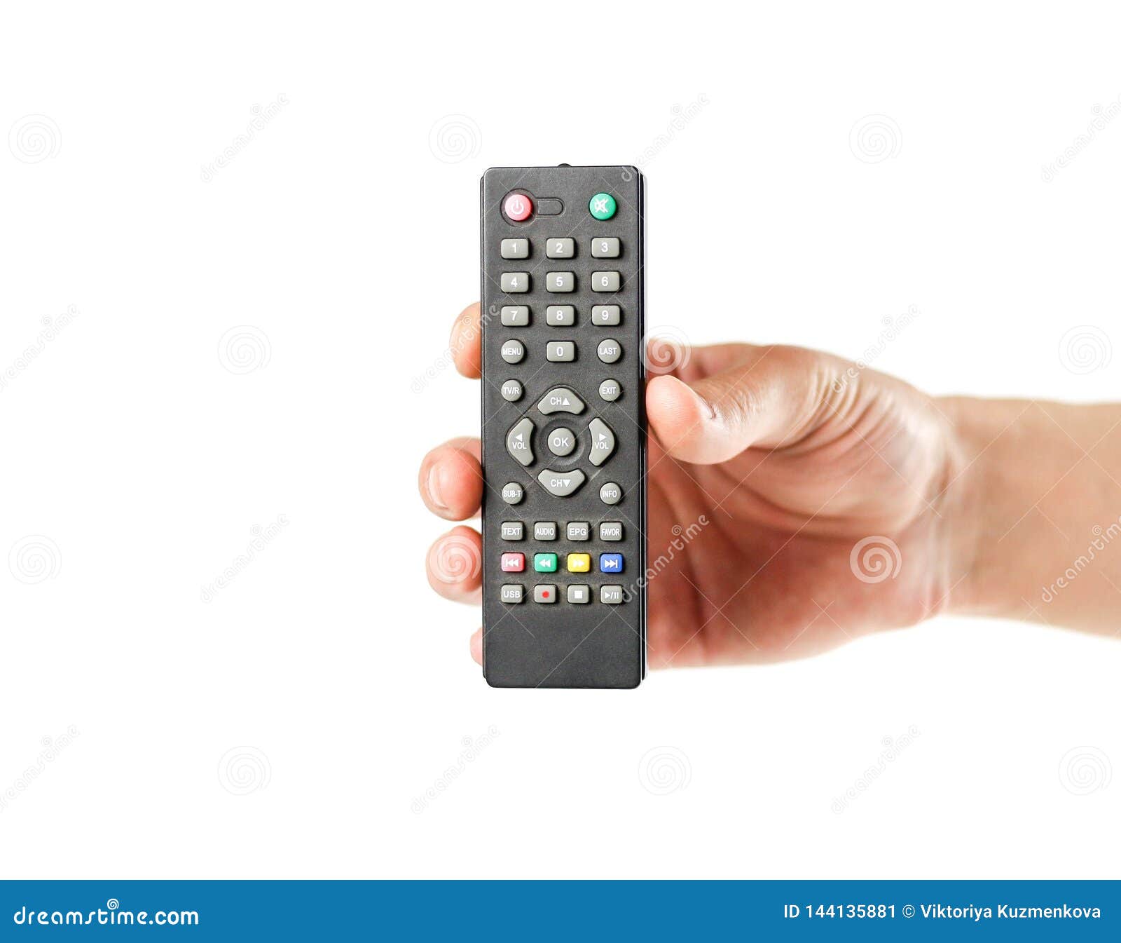 Hand Holding the TV Remote. Close Up Stock Image - Image of finger ...