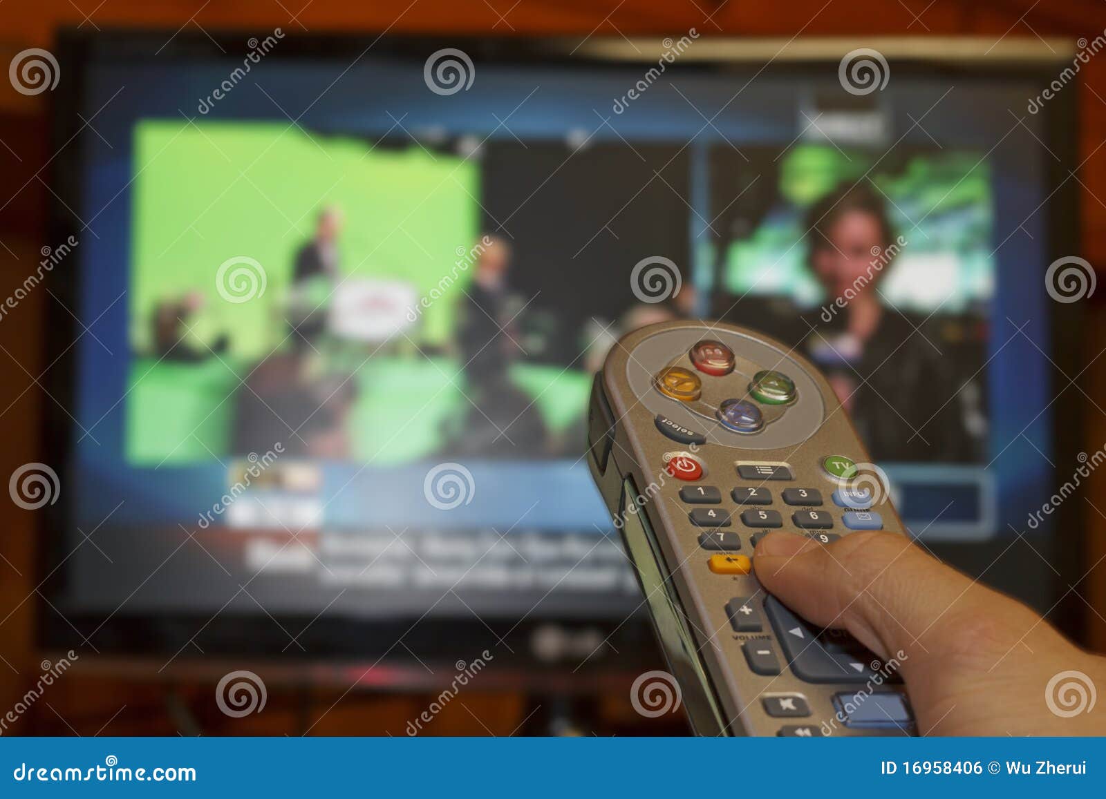 Hand Holding TV Remote Control Stock Photo - Image of remote, push ...