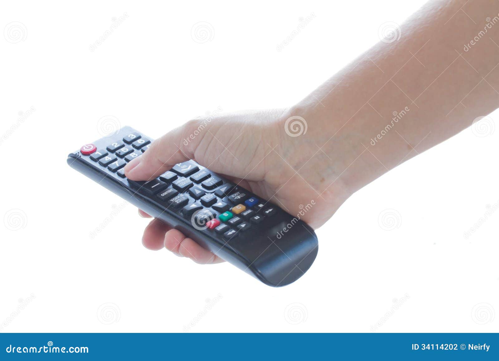 Hand Holding TV Remote Control Stock Photo - Image of electronic ...