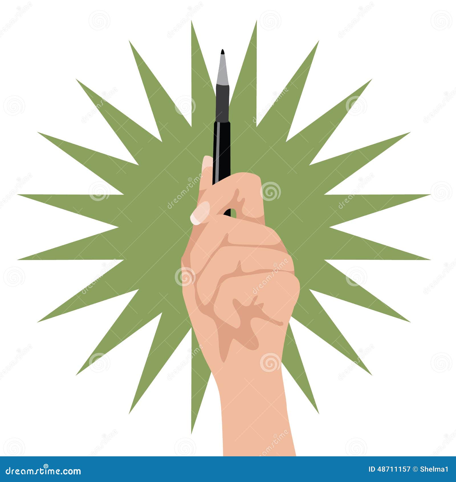 Hand Holding Pencil Up