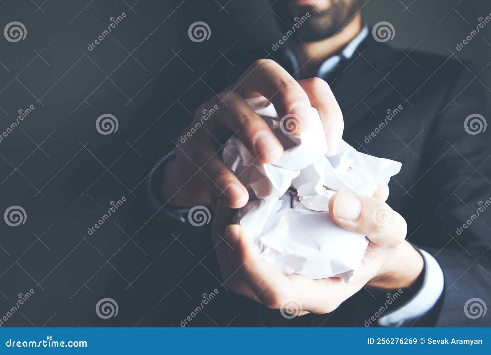 Hand Holding Up the Rumpled Paper Stock Image - Image of finger, palm ...