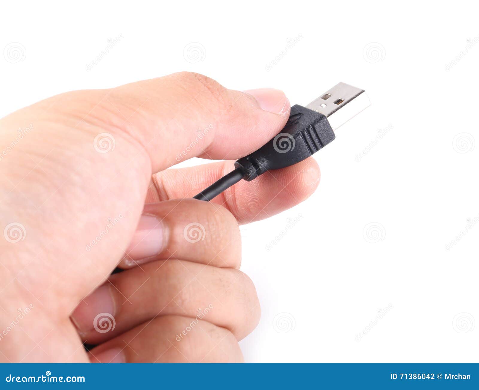 Hand Holding USB Cable stock photo. Image of electronics - 71386042
