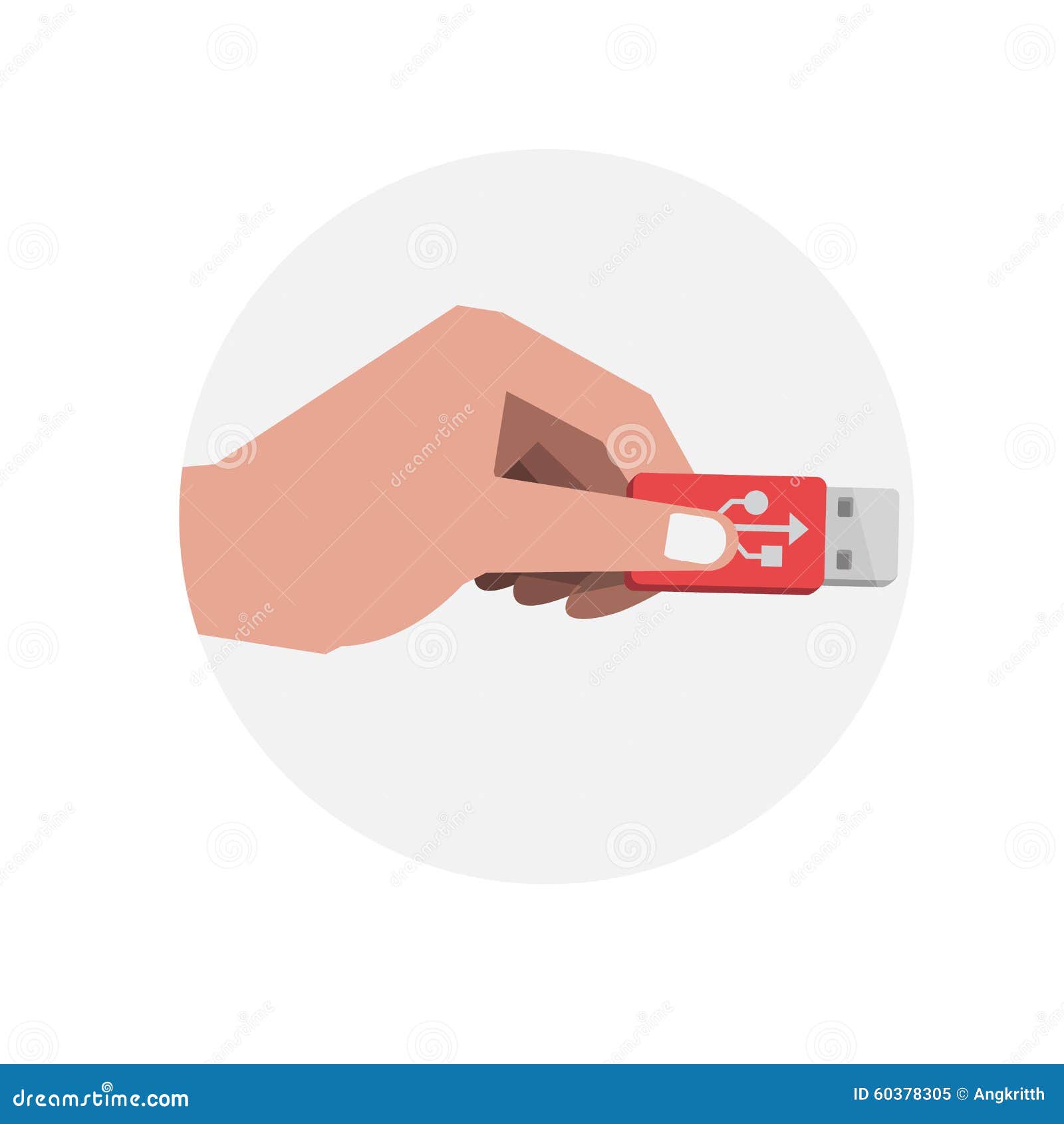 Hand Holding a USB Flash Drive - Stock Illustration - Illustration of ...