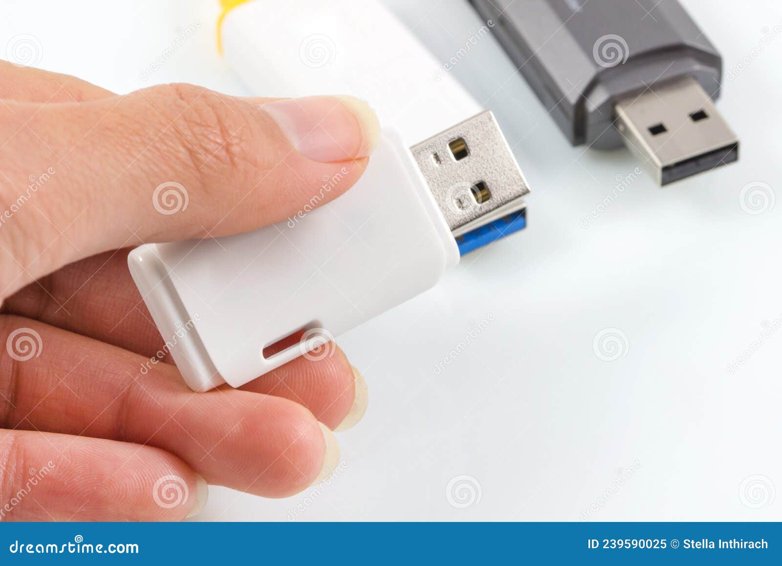 Hand Holding Usb Flash, Usb Memory Stick on White Stock Image - Image ...